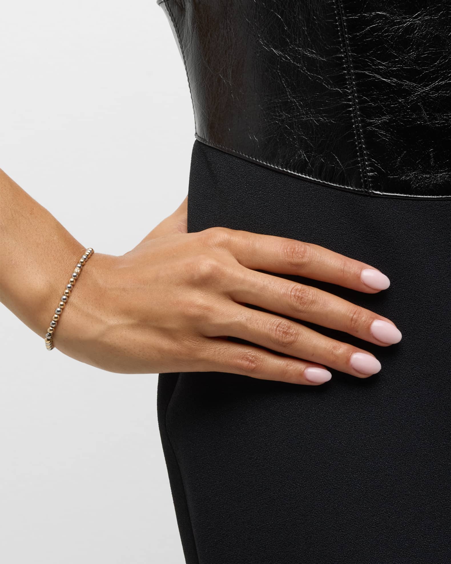 Sydney Evan Diamond Pavé Rondelle on Two-Tone Gold Bead Bracelet ...