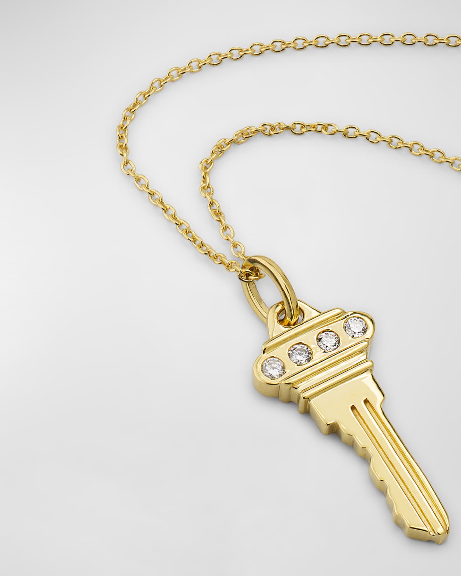 Roberto Coin 18K Key Pendant Necklace with Diamonds | Neiman Marcus