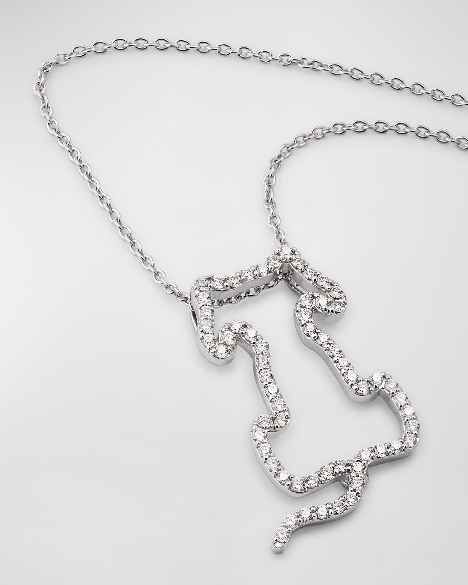 Roberto Coin 18K White Gold Diamond Dog Pendant Necklace | Neiman Marcus