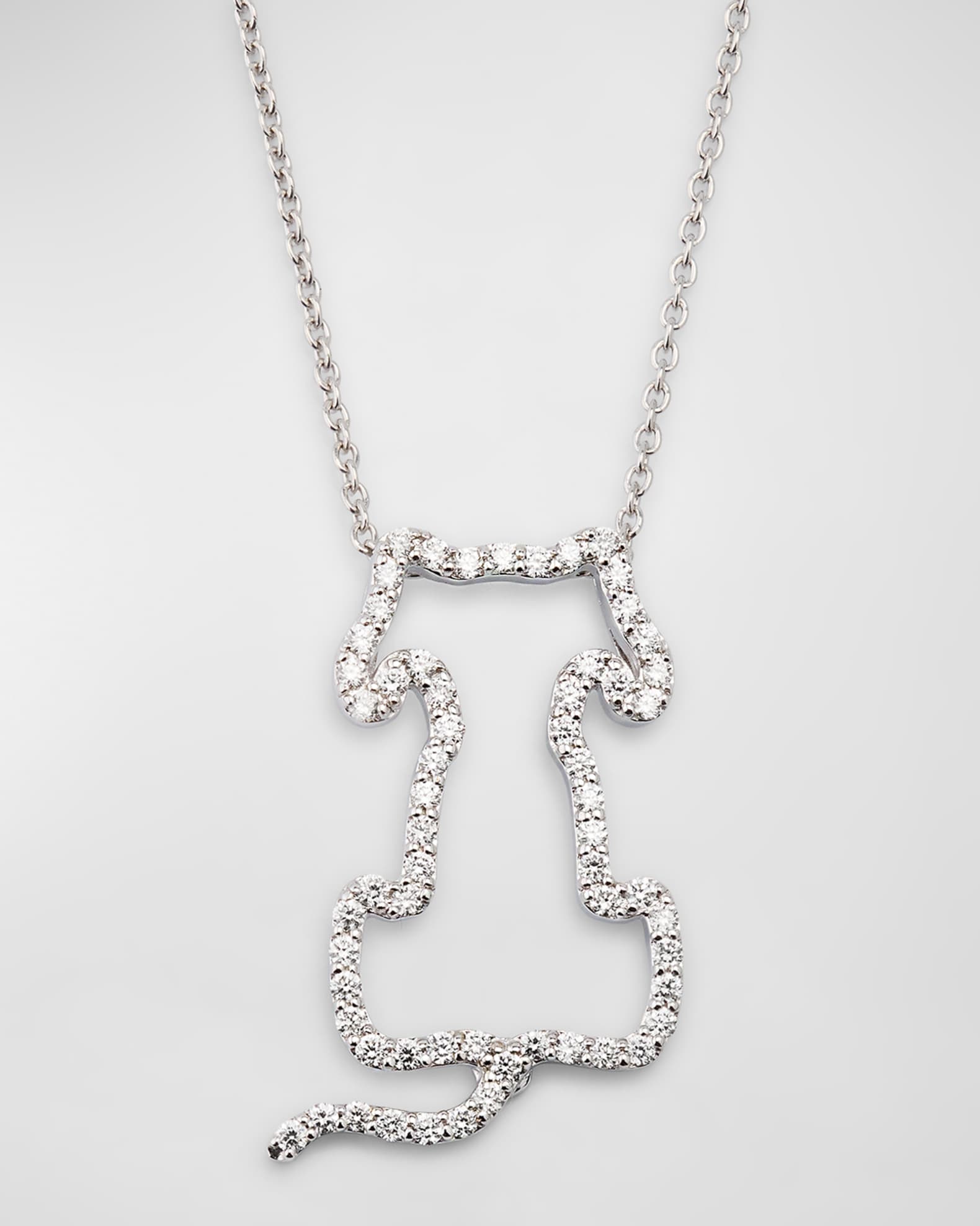 Roberto Coin 18K White Gold Diamond Dog Pendant Necklace | Neiman Marcus