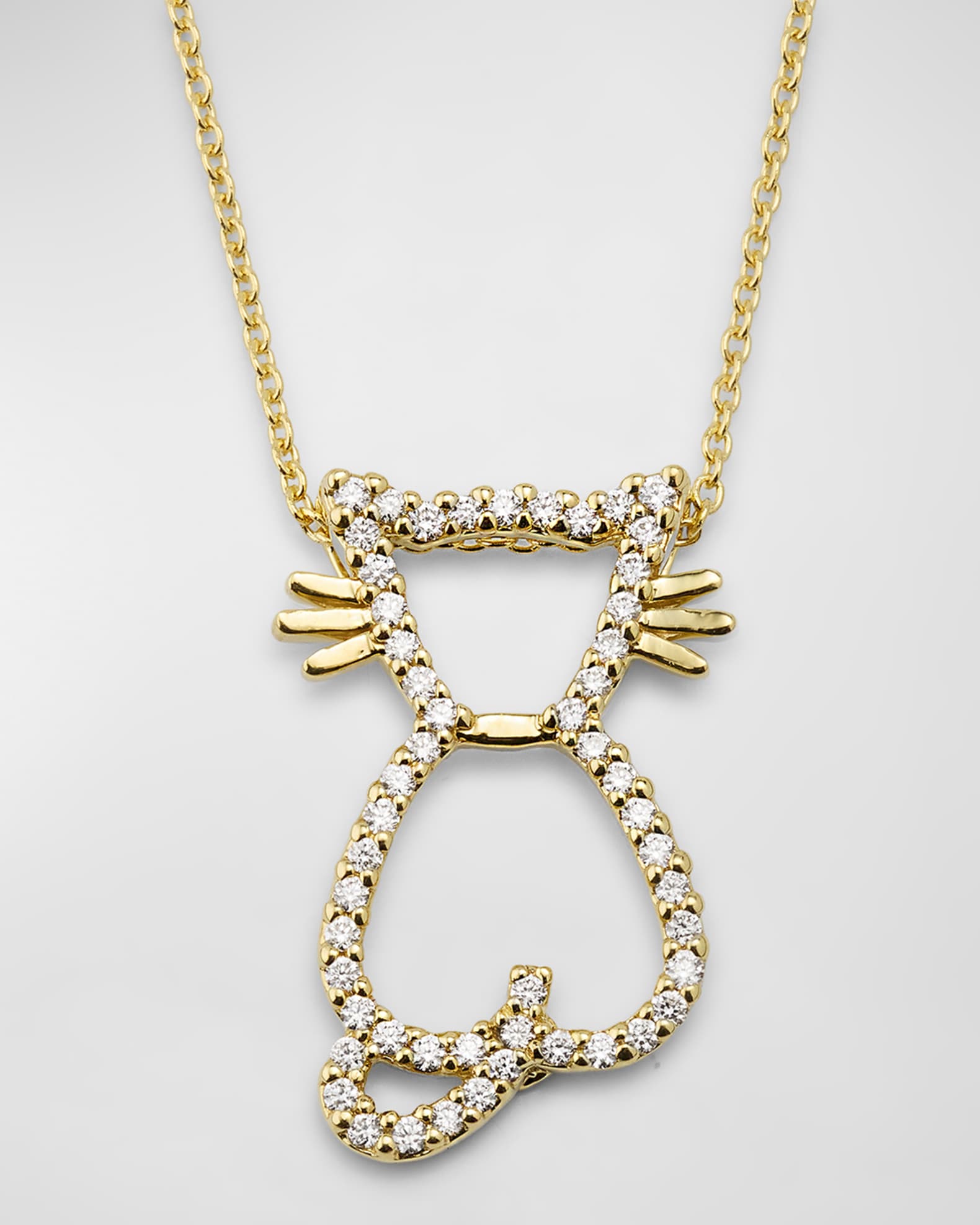Roberto Coin 18K Yellow Gold Diamond Cat Necklace | Neiman Marcus