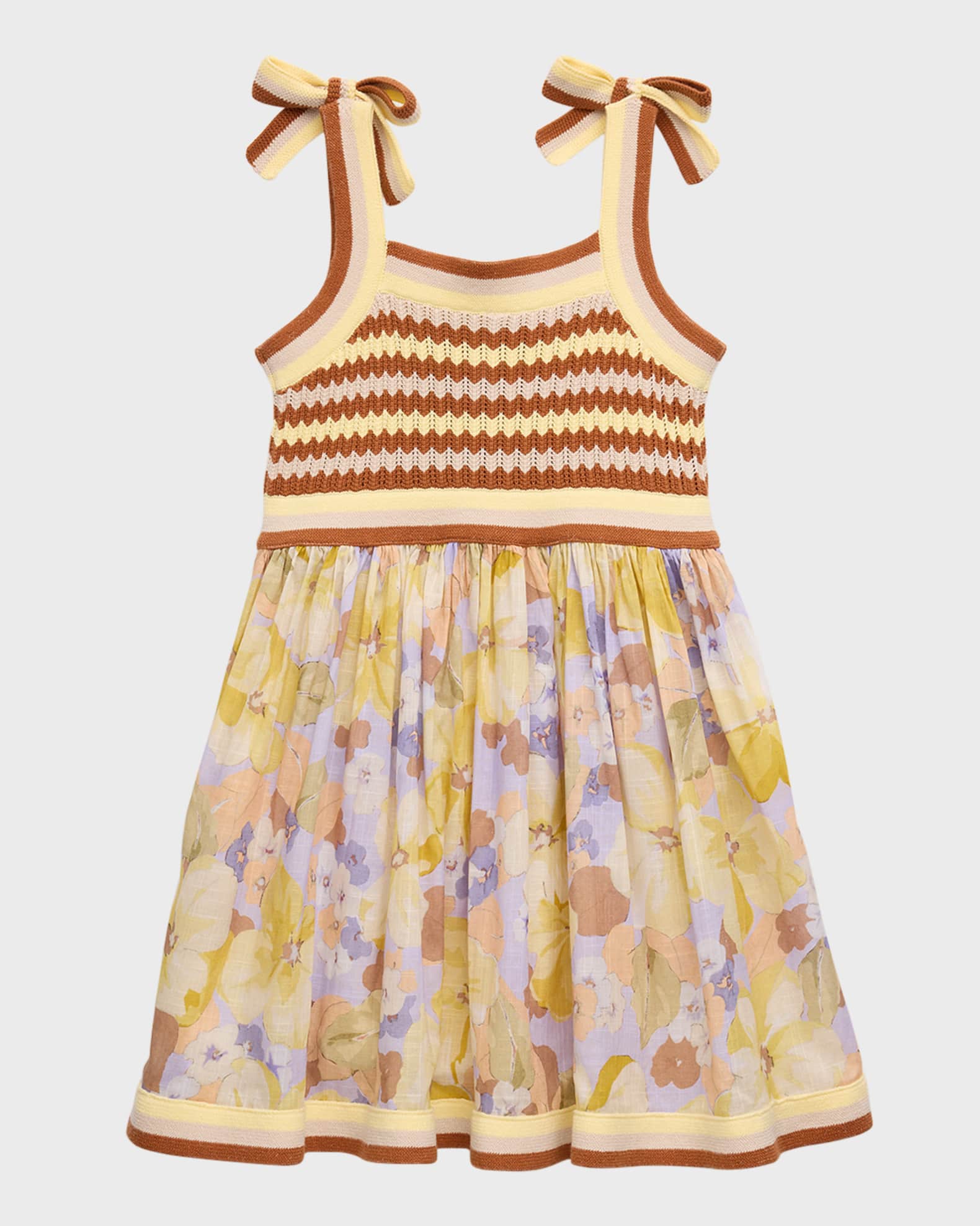 Zimmermann Girl's Knit Top Woven Combo Dress, Size 1-12 | Neiman Marcus