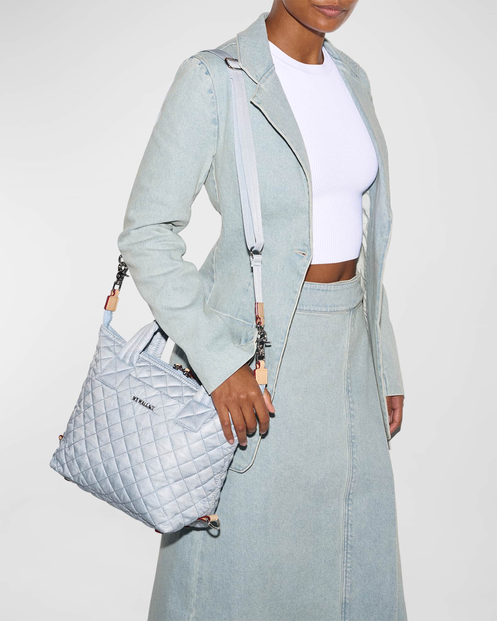 MZ WALLACE Sutton Deluxe Small Denim Quilted Crossbody Bag | Neiman Marcus