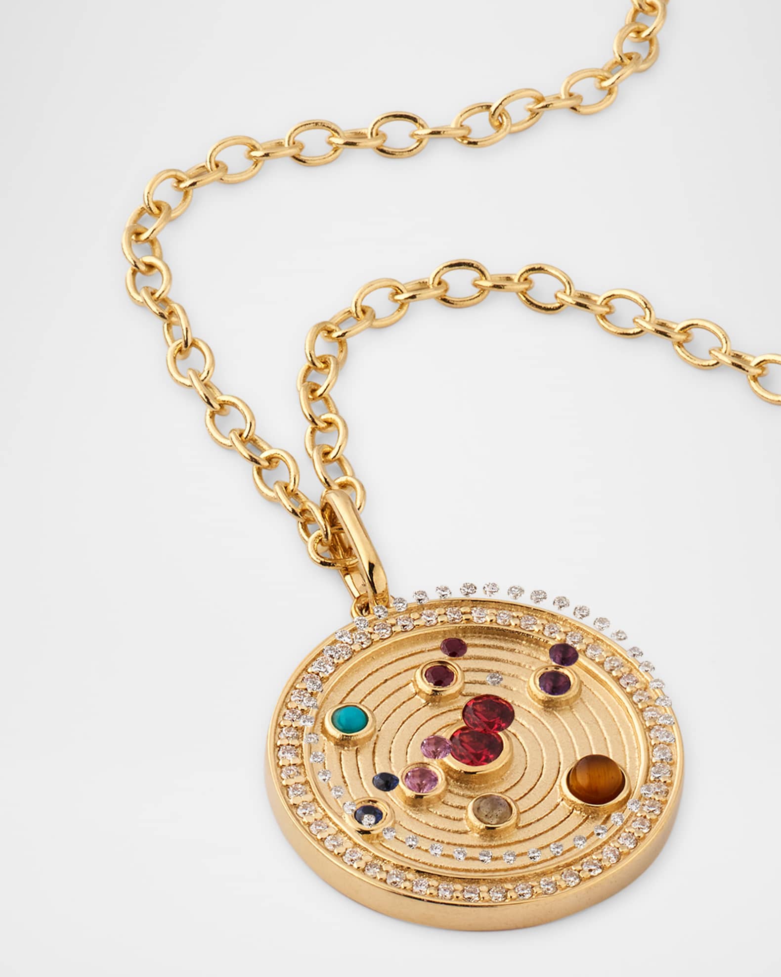 Sydney Evan The Universe Coin on Oval Link Chain Necklace | Neiman Marcus