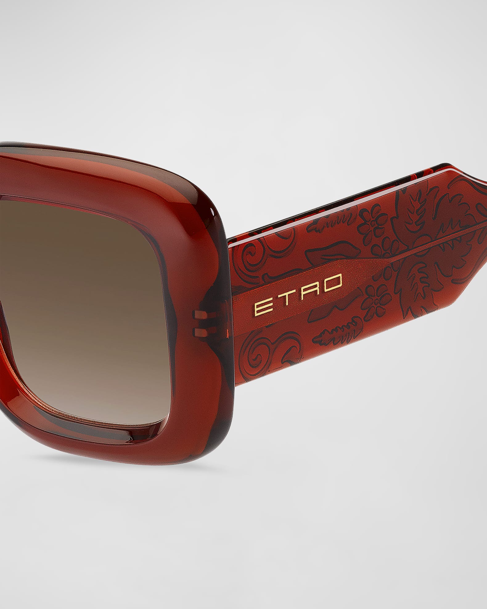 Etro Patterned Plastic Square Sunglasses | Neiman Marcus