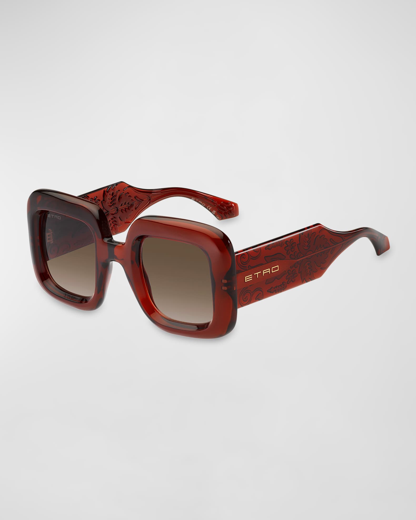 Etro Patterned Plastic Square Sunglasses | Neiman Marcus