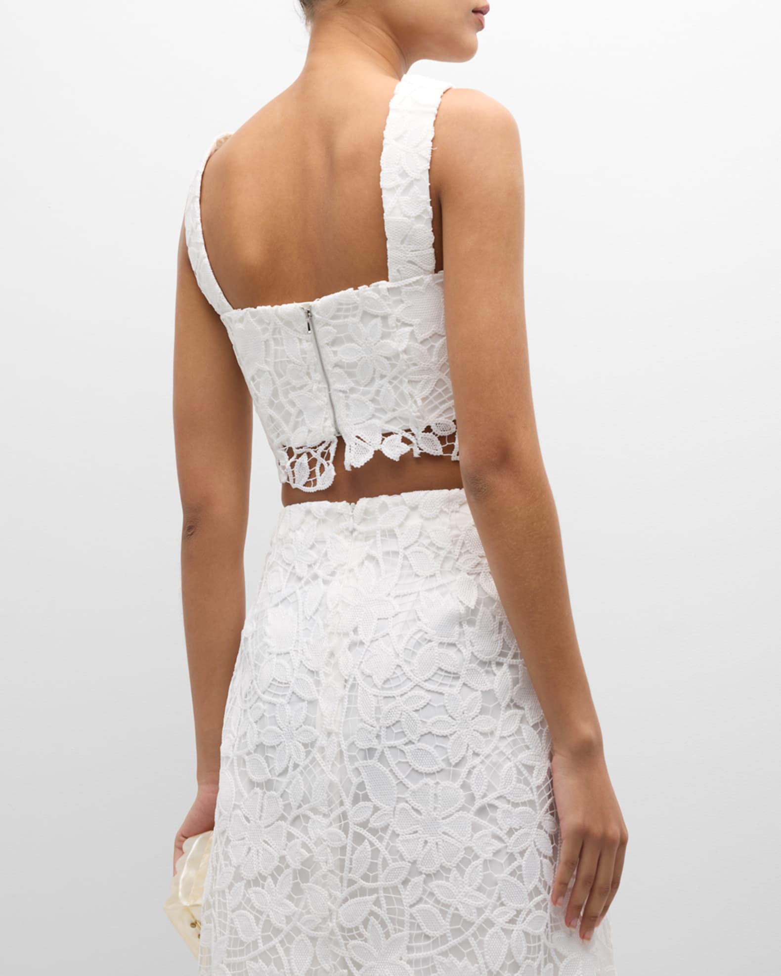 Milly Chay Floral Lace Crop Top | Neiman Marcus