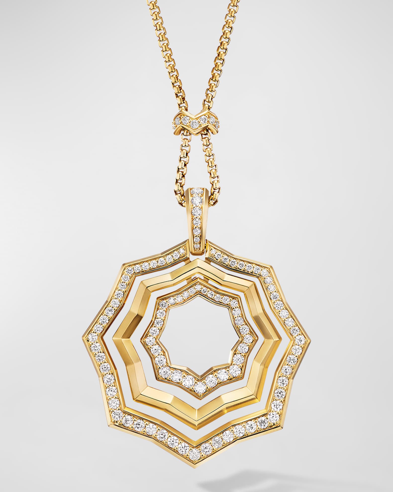 David Yurman Zig Zag Stax Pendant Necklace with Diamonds in 18K Gold ...