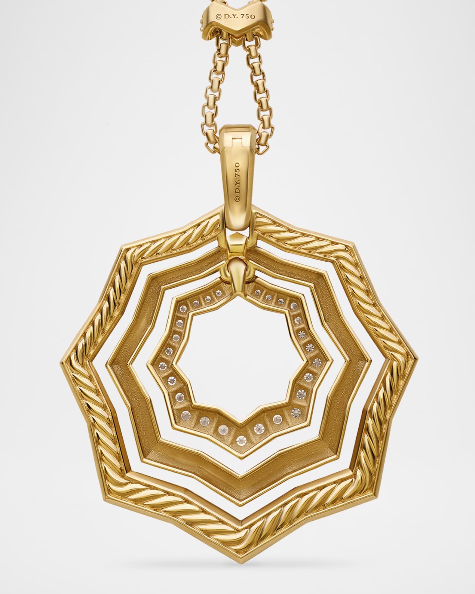 David Yurman Zig Zag Stax Pendant Necklace with Diamonds in 18K Gold ...
