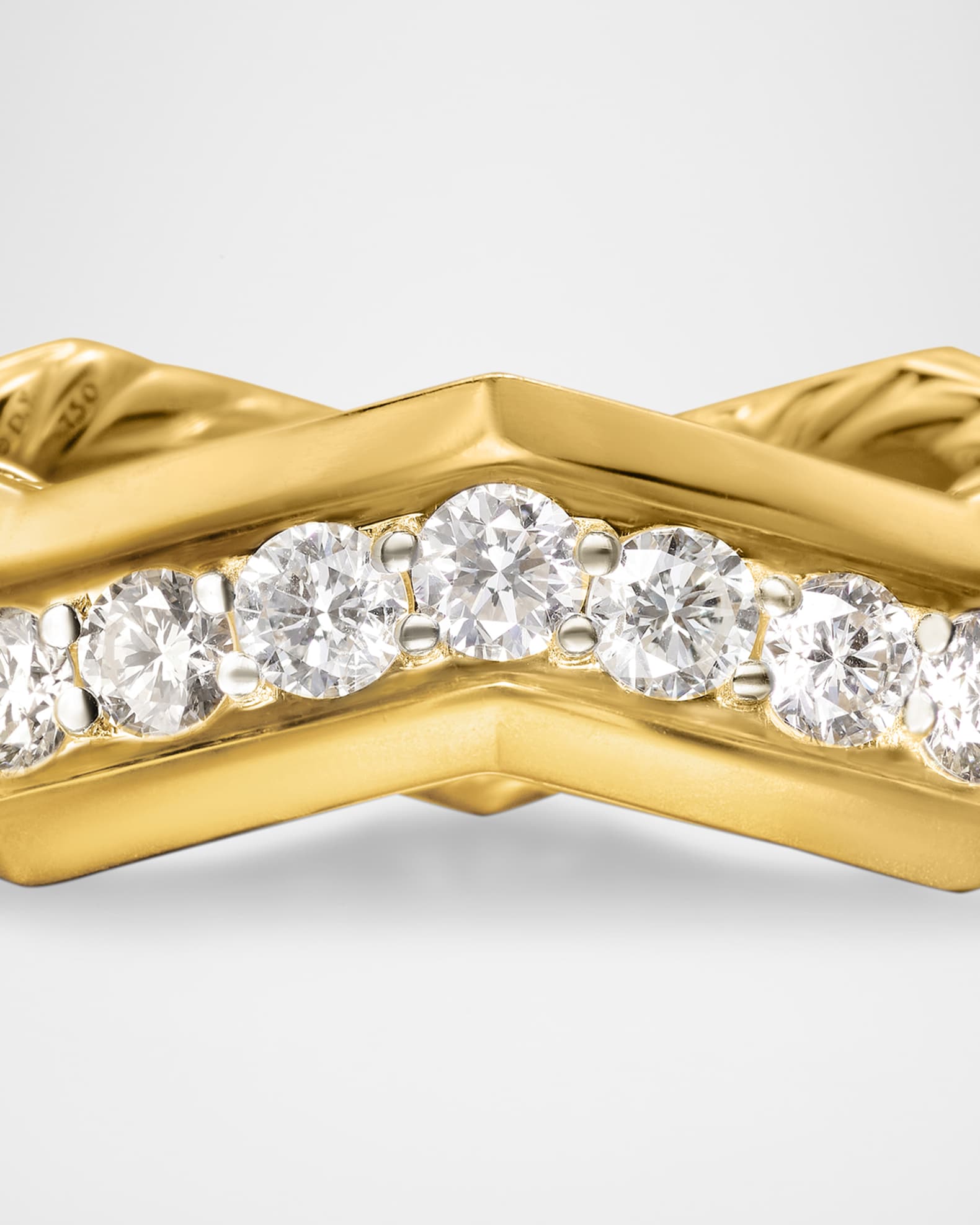 David Yurman Zig Zag Stax Ring with Diamonds in 18K Gold, 5mm | Neiman ...