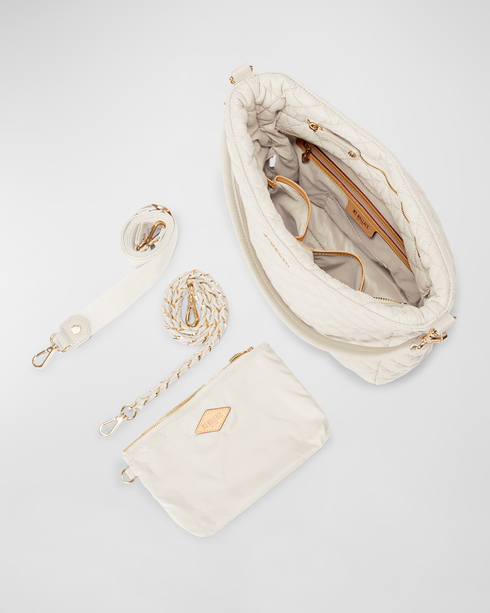 MZ WALLACE Crosby Zip Quilted Nylon Hobo Bag | Neiman Marcus