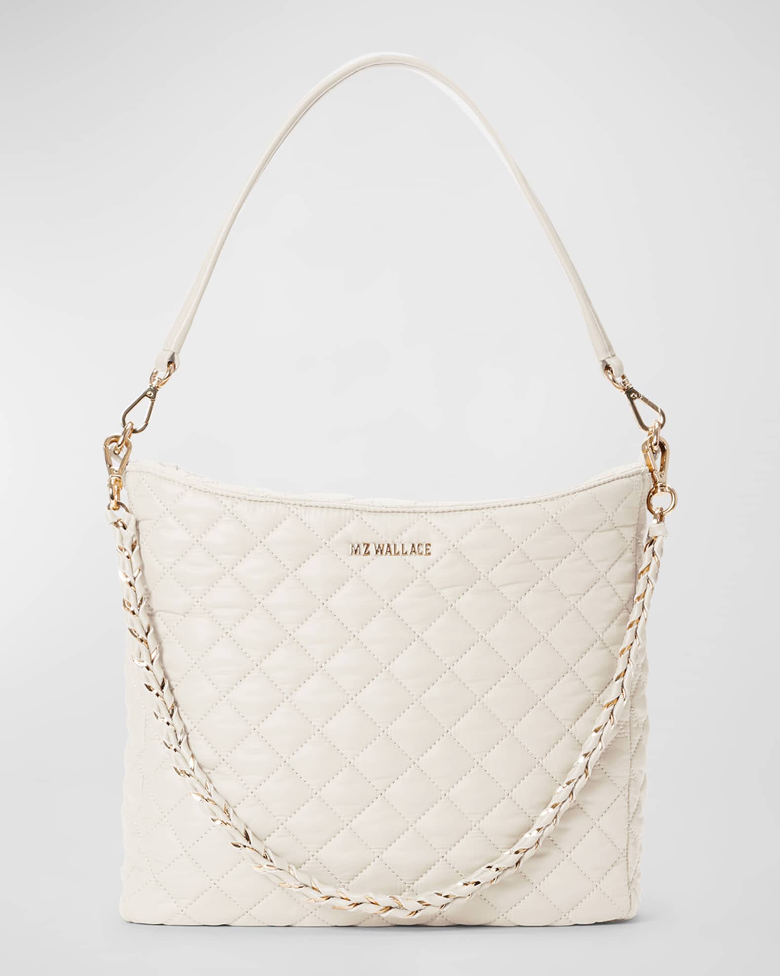 MZ WALLACE Crosby Zip Quilted Nylon Hobo Bag | Neiman Marcus