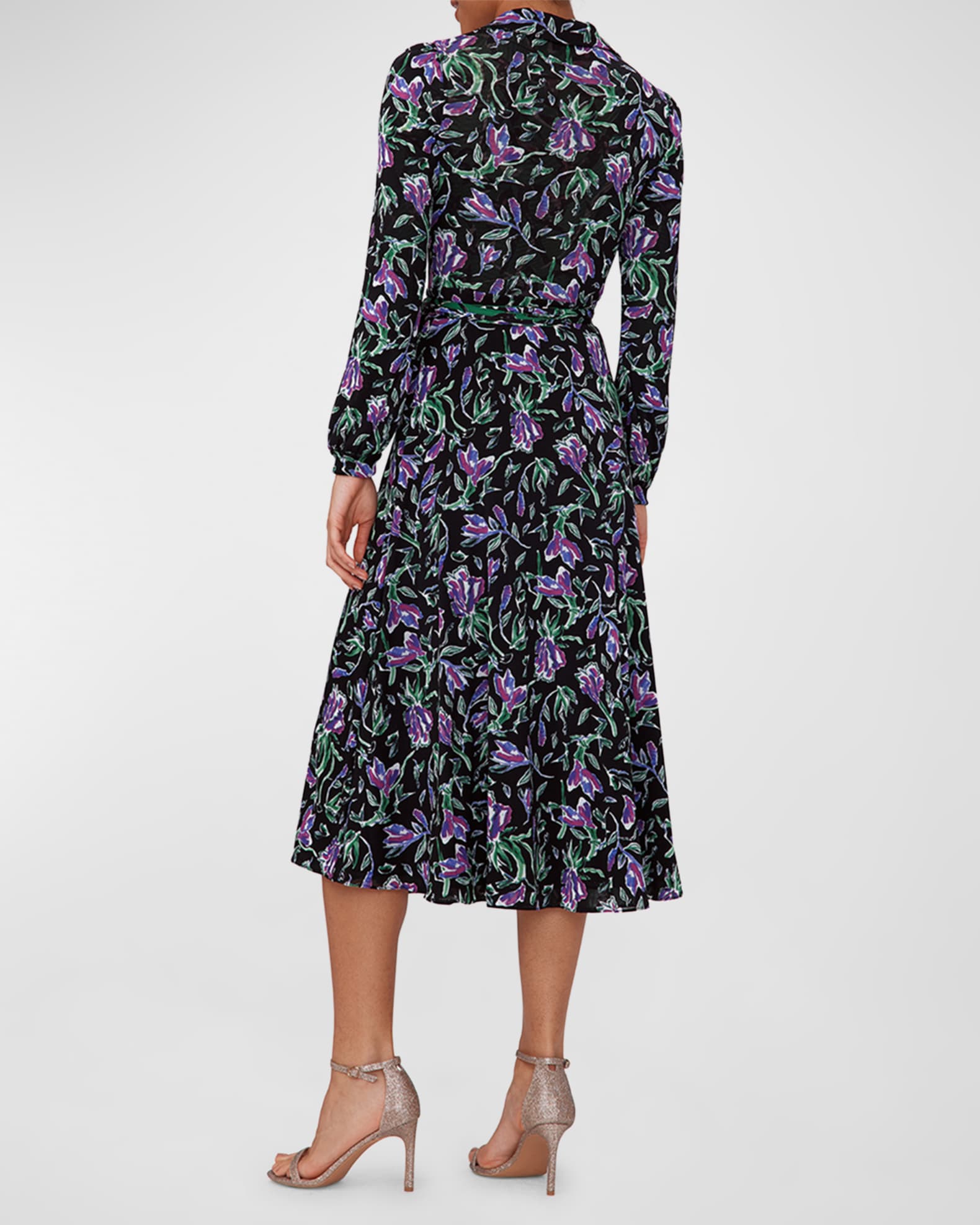 Diane von Furstenberg Phoenix Reversible Floral-Print Midi Wrap Dress | Neiman Marcus
