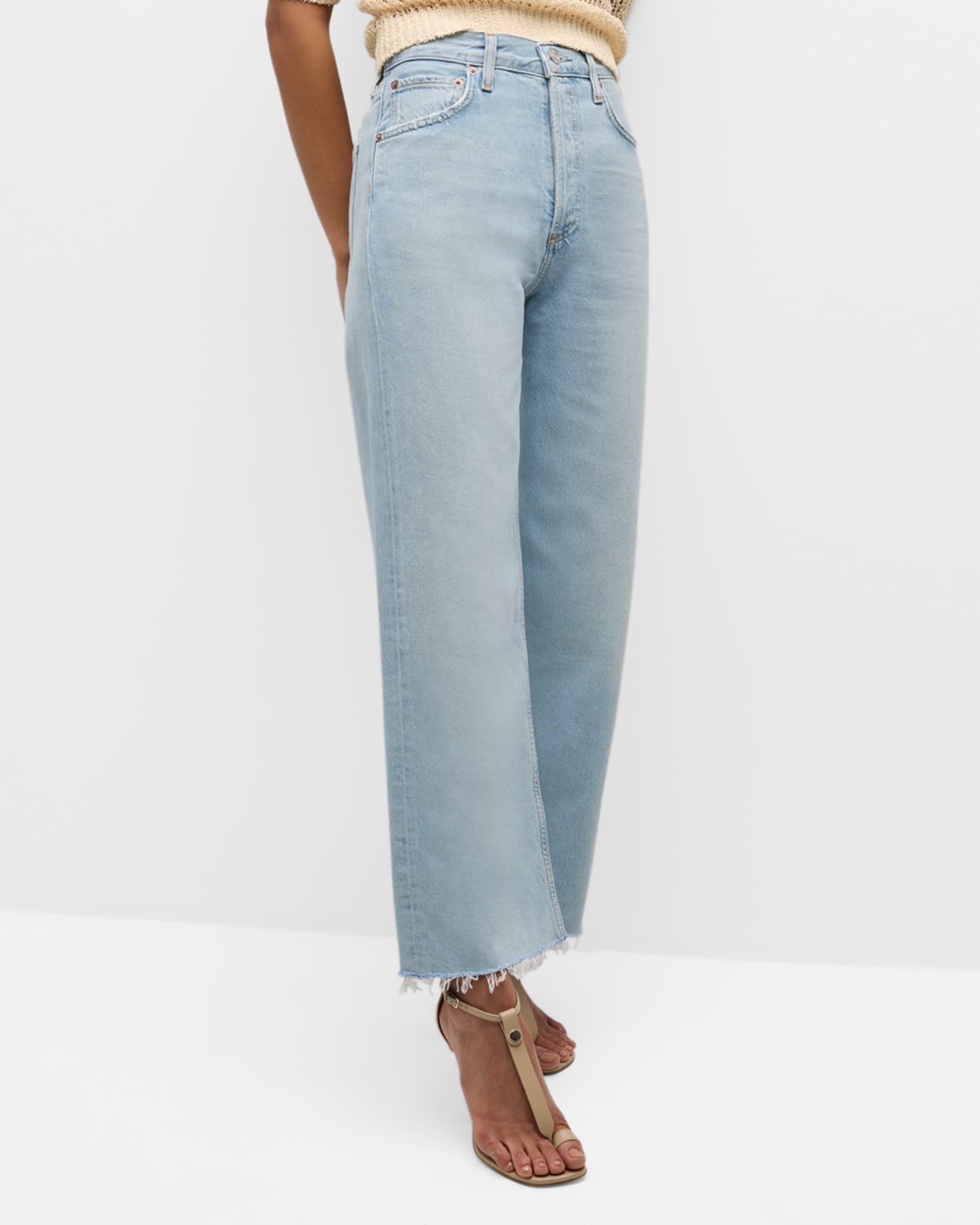 AGOLDE Ren High-Rise Wide-Leg Jeans | Neiman Marcus