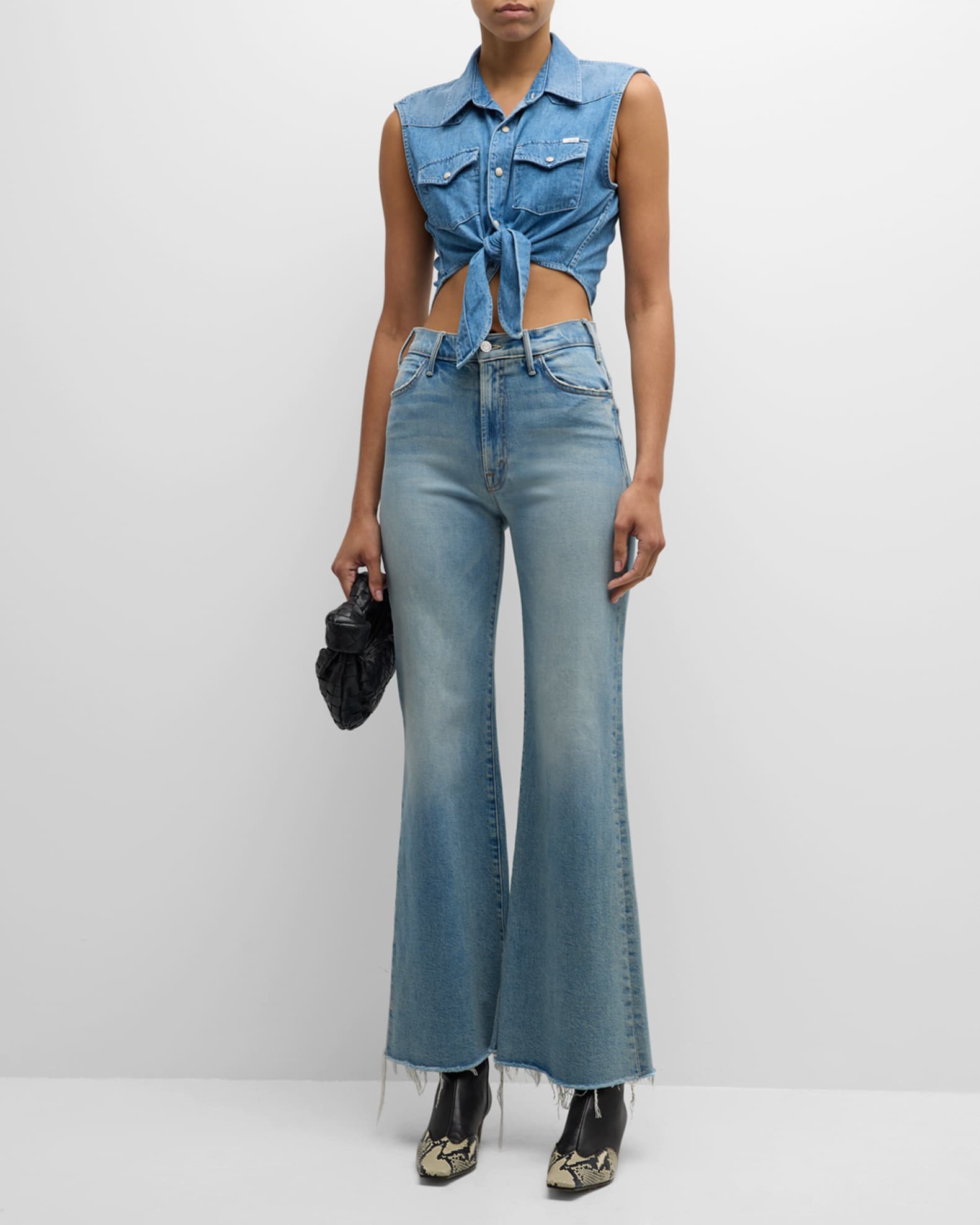 MOTHER The Hustler Roller Fray Jeans | Neiman Marcus