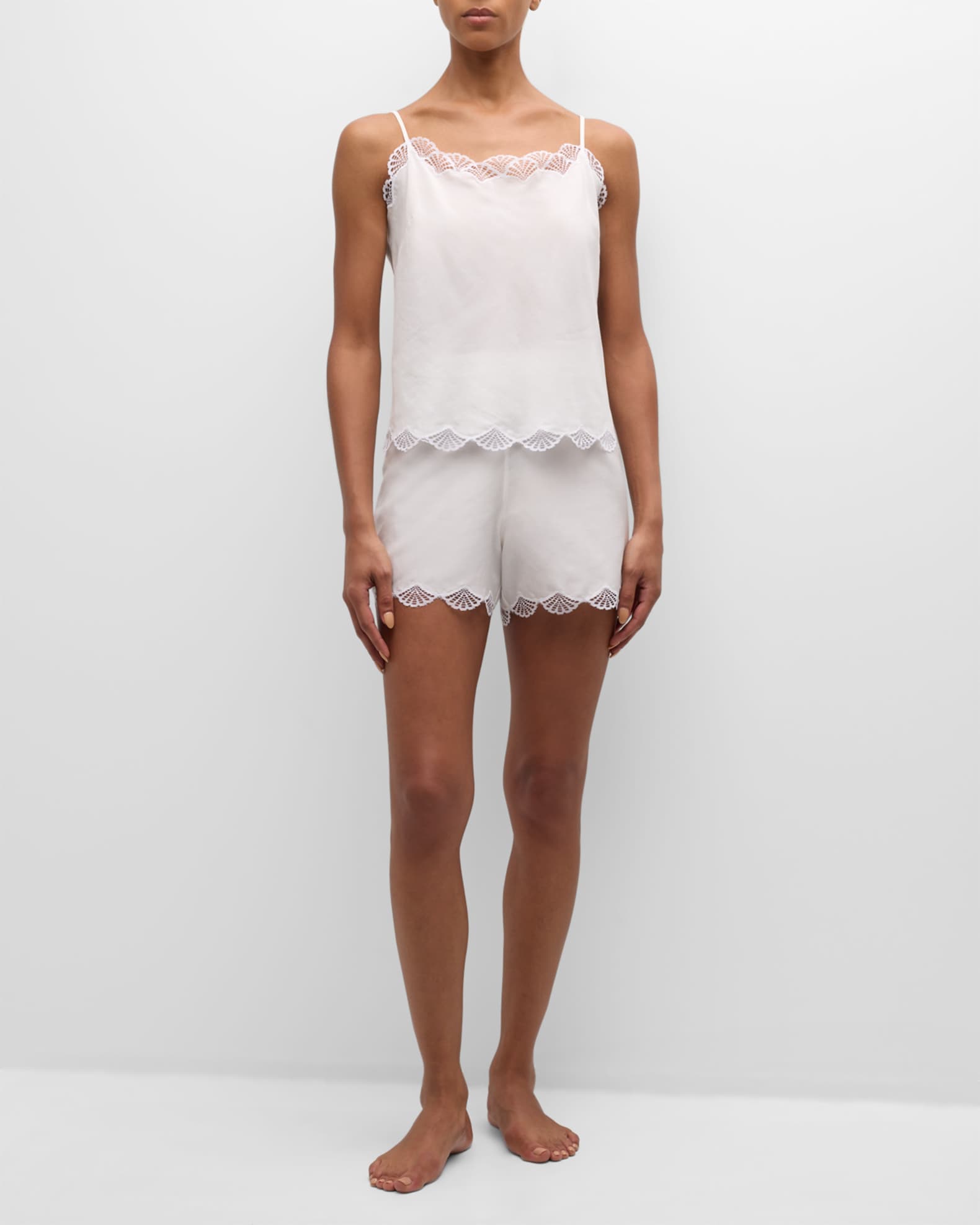 Natori Colette Lace-Trim Cami Pajama Set | Neiman Marcus