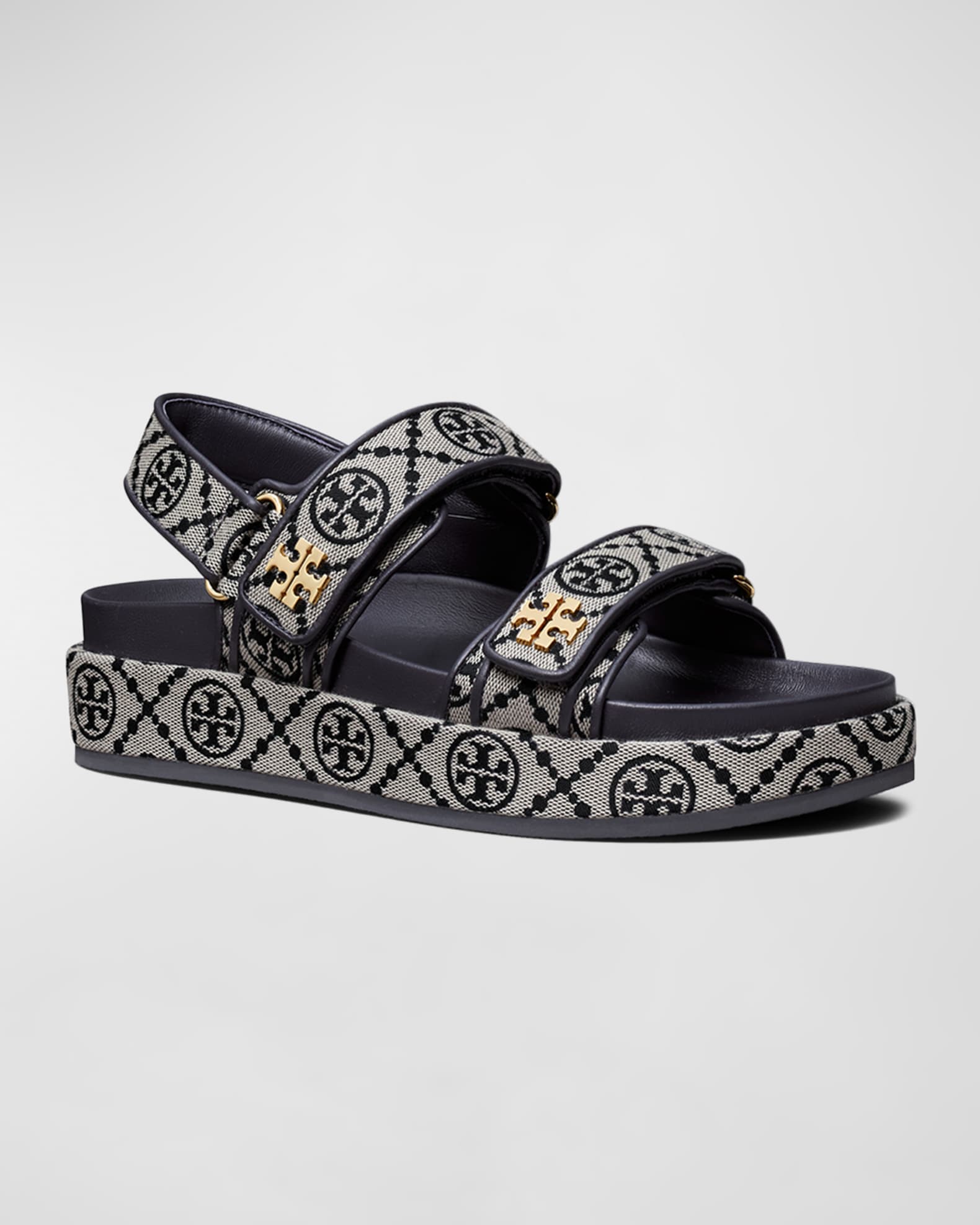 Tory Burch Kira Monogram Dual-Band Sport Sandals | Neiman Marcus