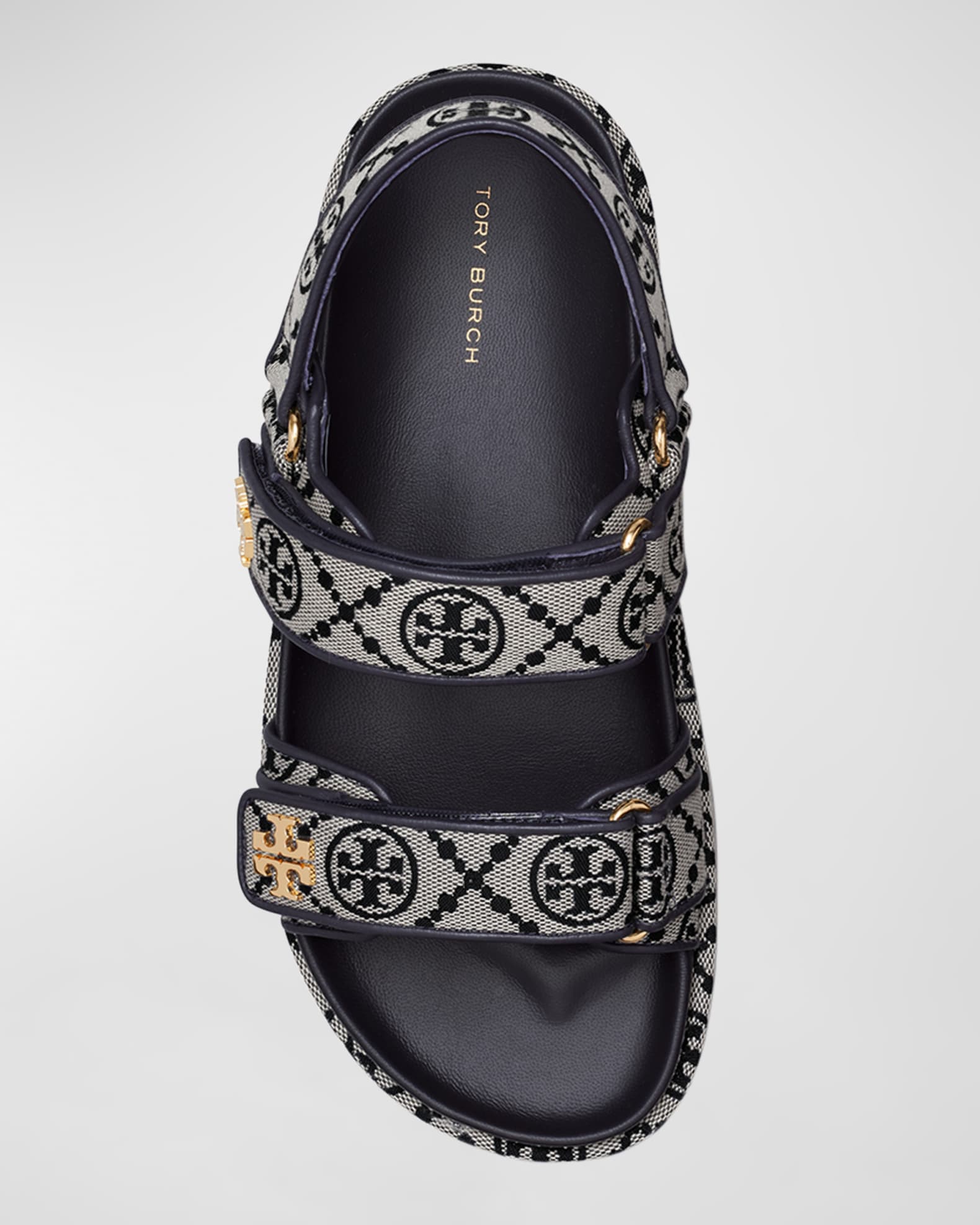 Tory Burch Kira Monogram Dual-Band Sport Sandals | Neiman Marcus
