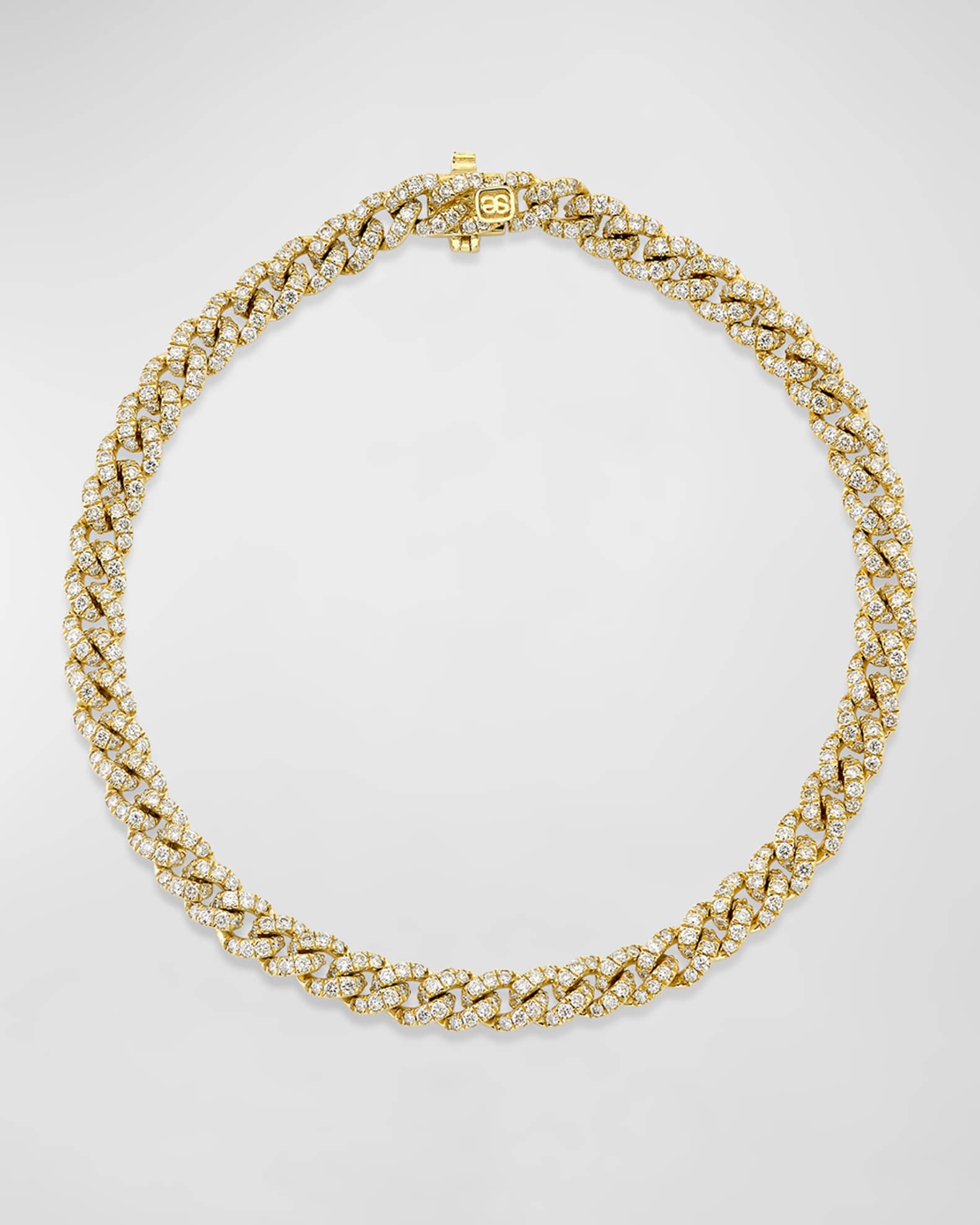 Sydney Evan 14K Gold and Diamond Pavé Link Bracelet, 4mm | Neiman Marcus