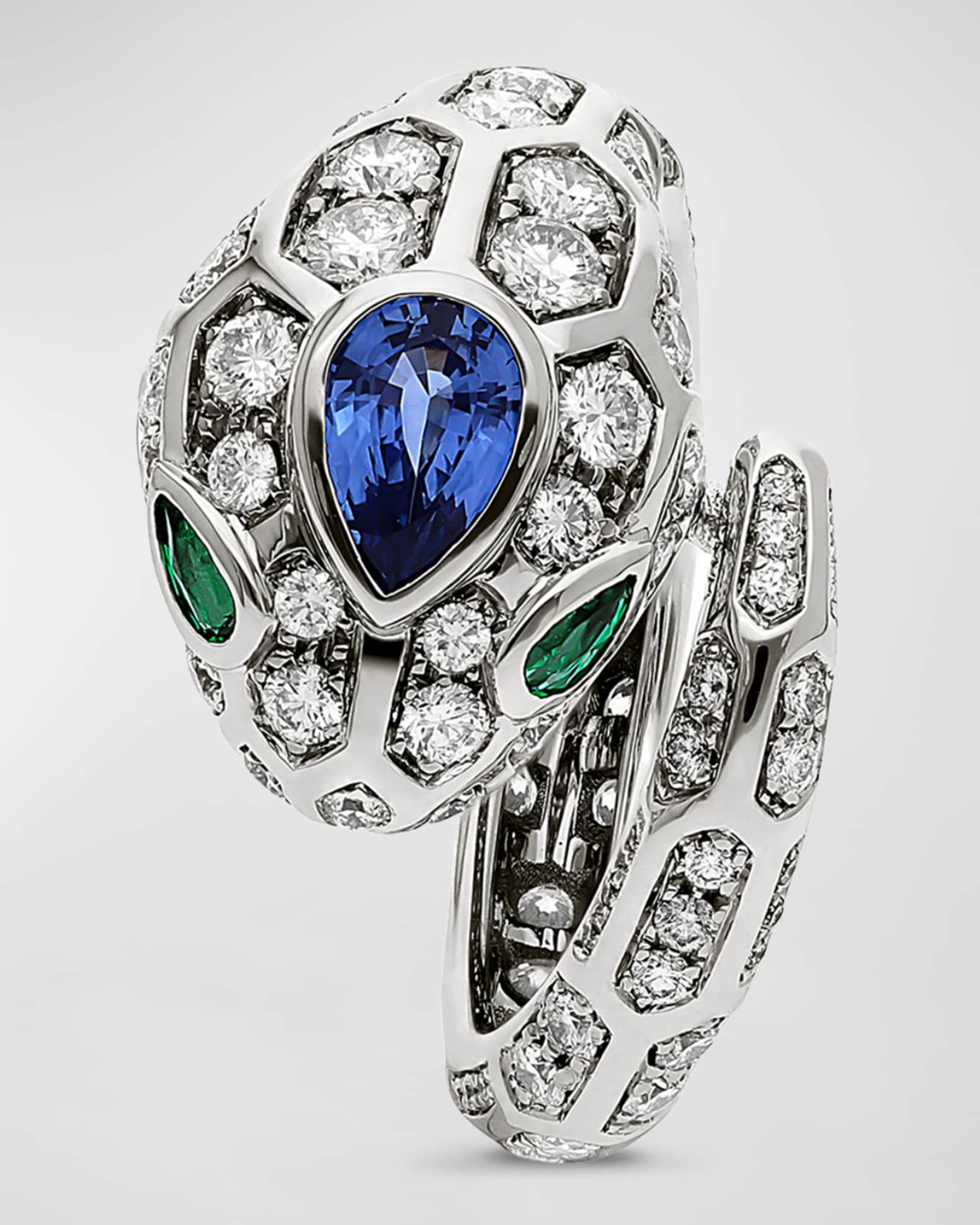 BVLGARI Serpenti Seduttori Emerald, Sapphire, and Diamond Ring | Neiman ...