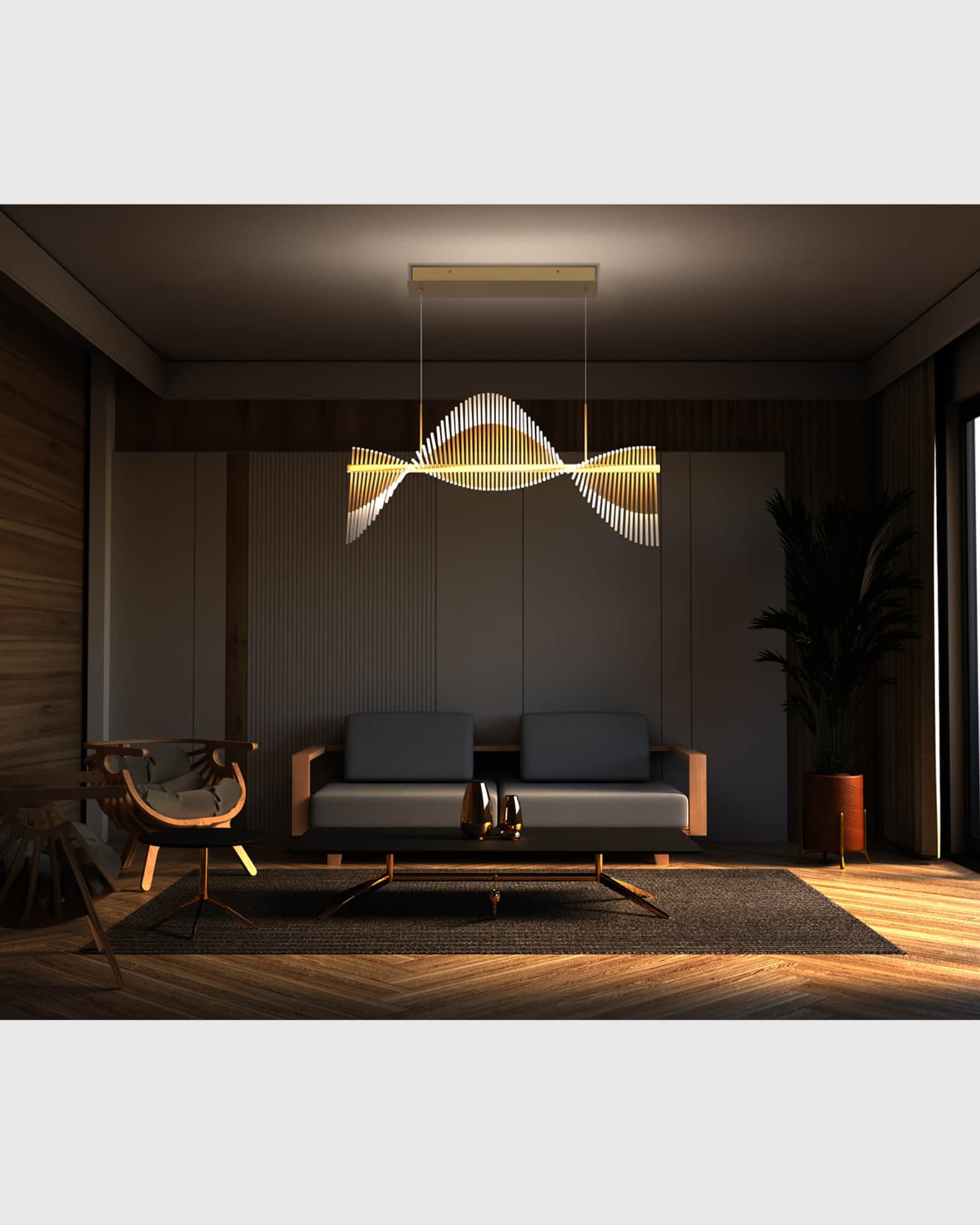 Eurofase Voltik 59" 144-Light Integrated LED Chandelier | Neiman Marcus