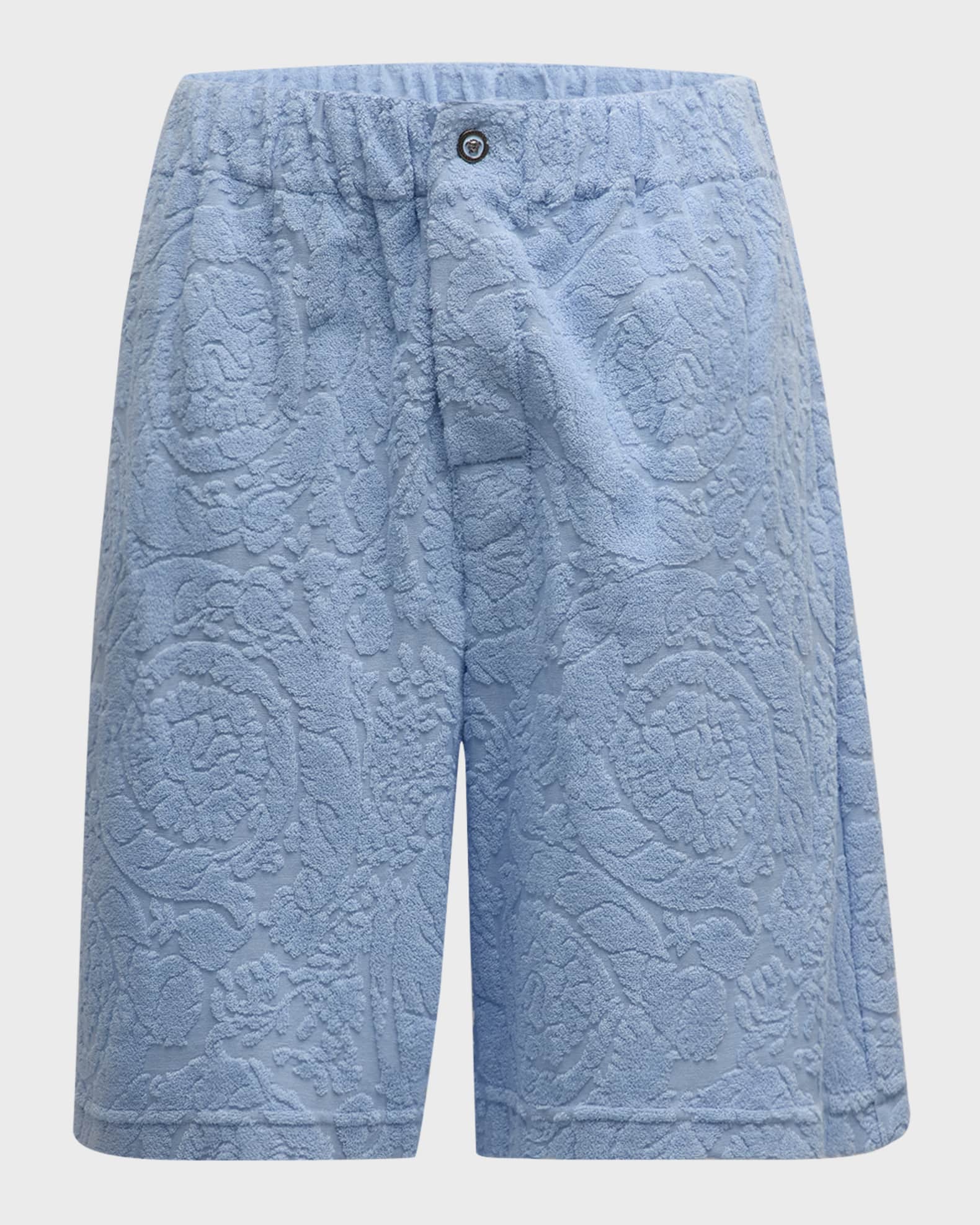 Versace Men's Barocco Towel Stitch Shorts | Neiman Marcus
