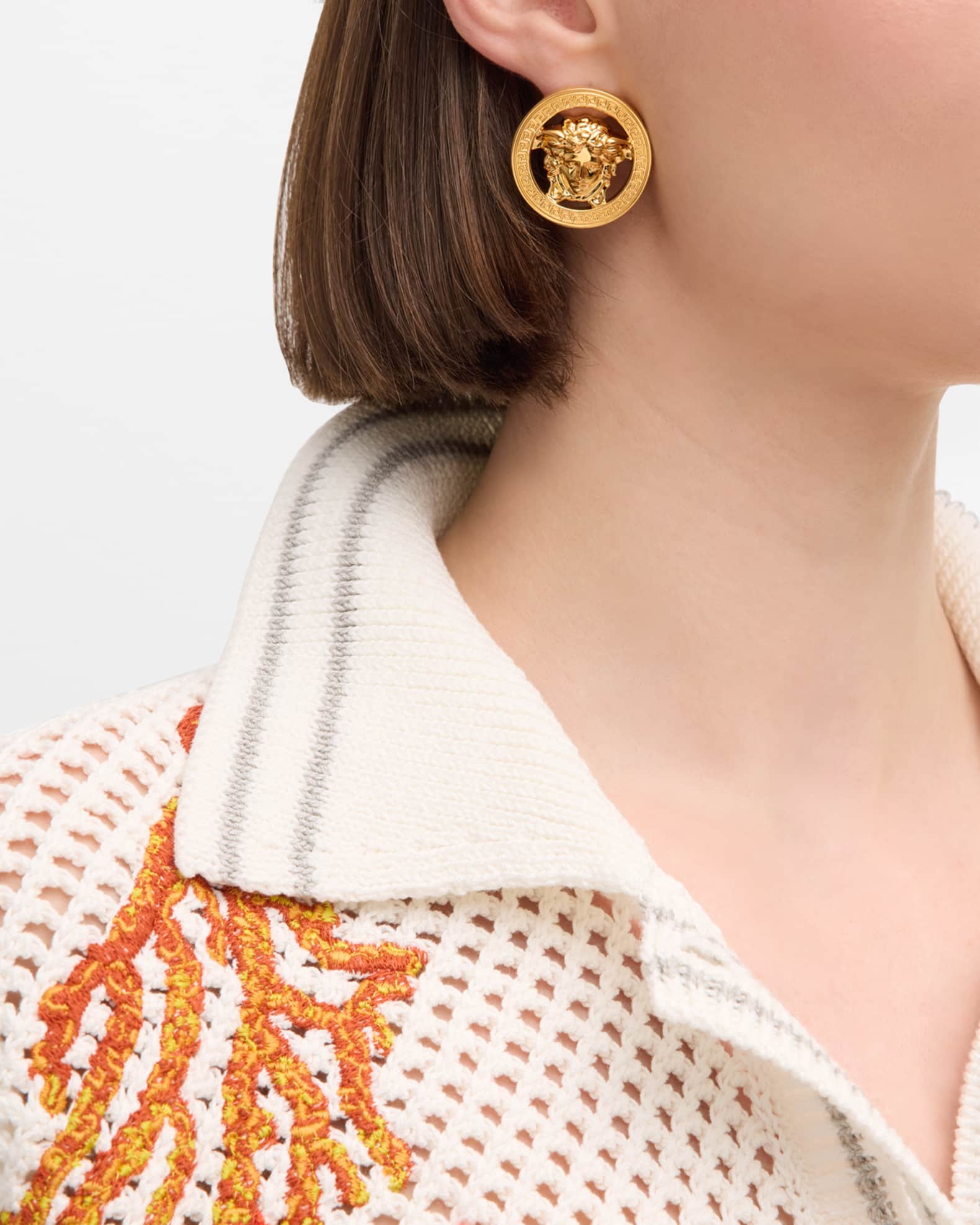 Versace greca and medusa earrings store
