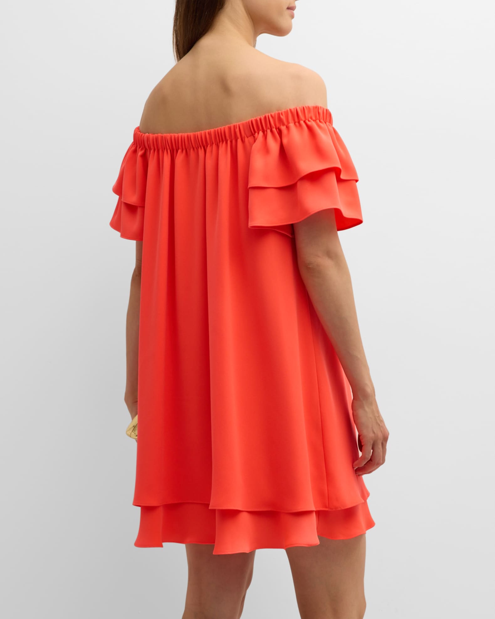 Trina Turk Piper Off-Shoulder Ruffle Mini Dress | Neiman Marcus