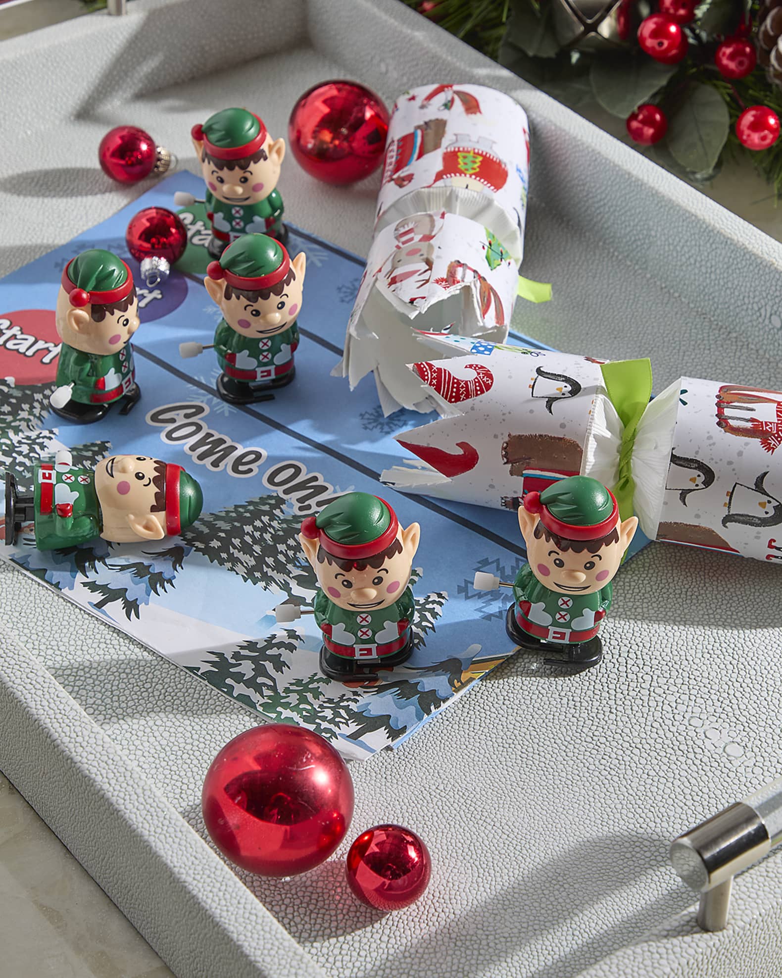 Robin Reed Racing Elf Christmas Crackers, Set of 6 | Neiman Marcus