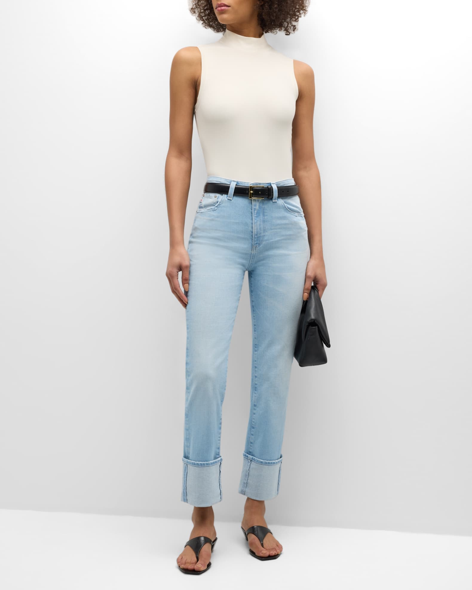 AG Jeans Saige Straight Cropped Jeans | Neiman Marcus