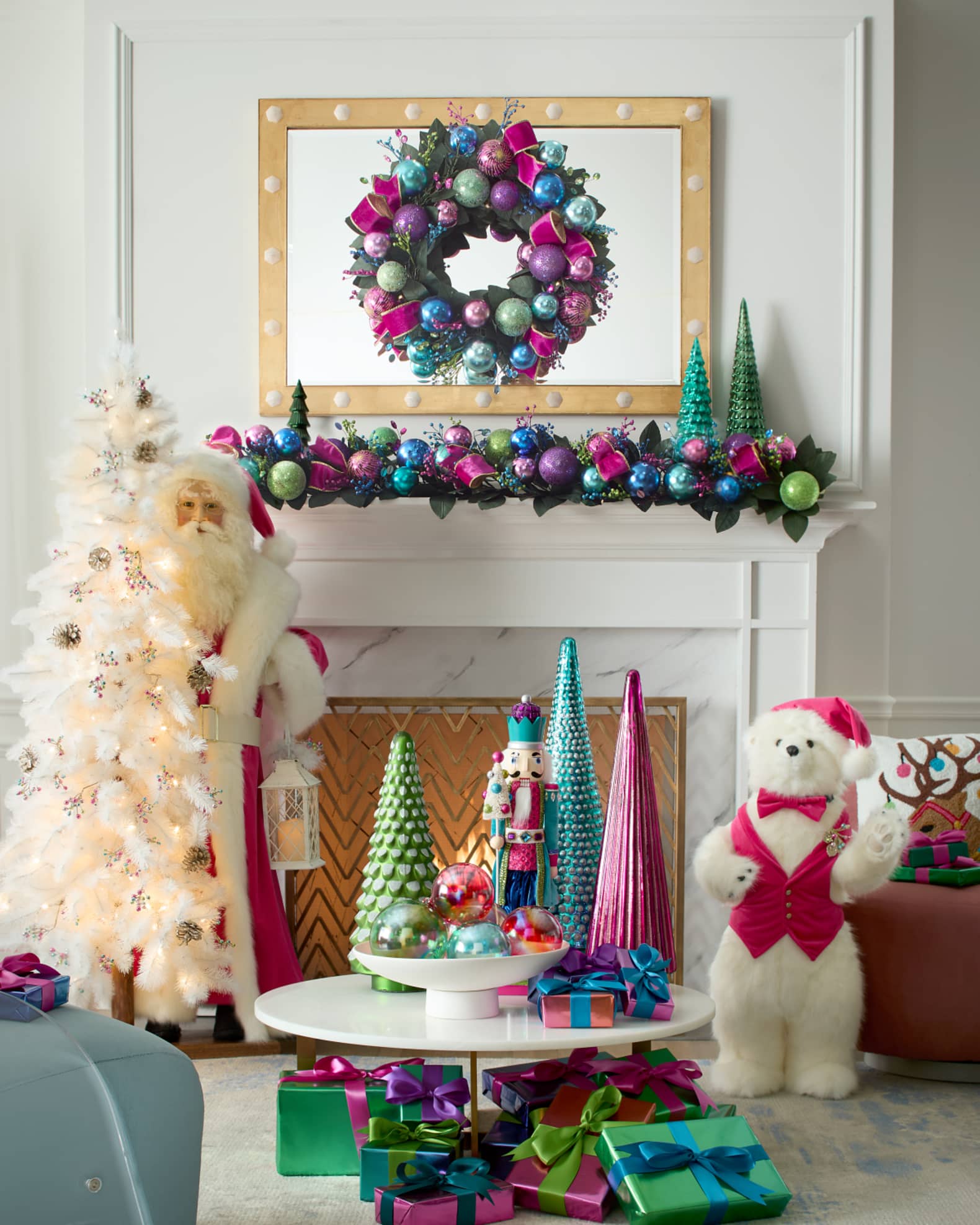 Ditz Designs By The Hen House Life-Size Joyful White Santa, 57 ...