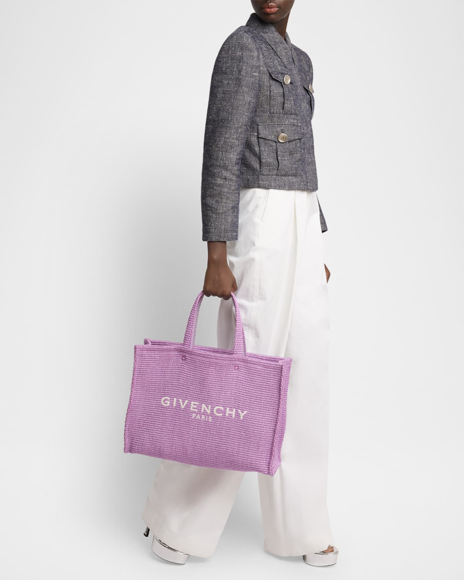 Givenchy Medium G-Tote Bag in Cotton | Neiman Marcus