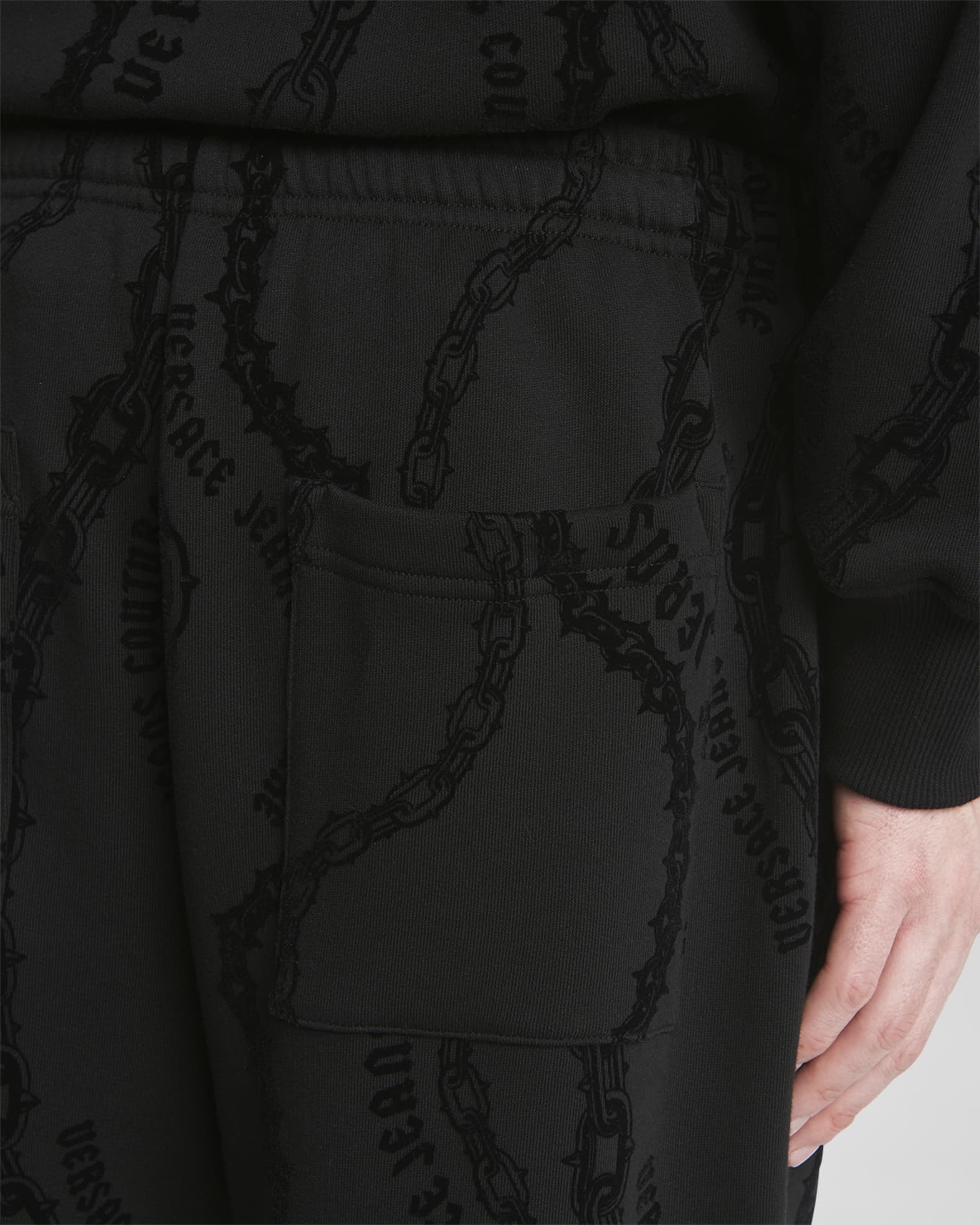 Versace Jeans Couture Men's Chain Print Logo Drawstring Sweatpants ...