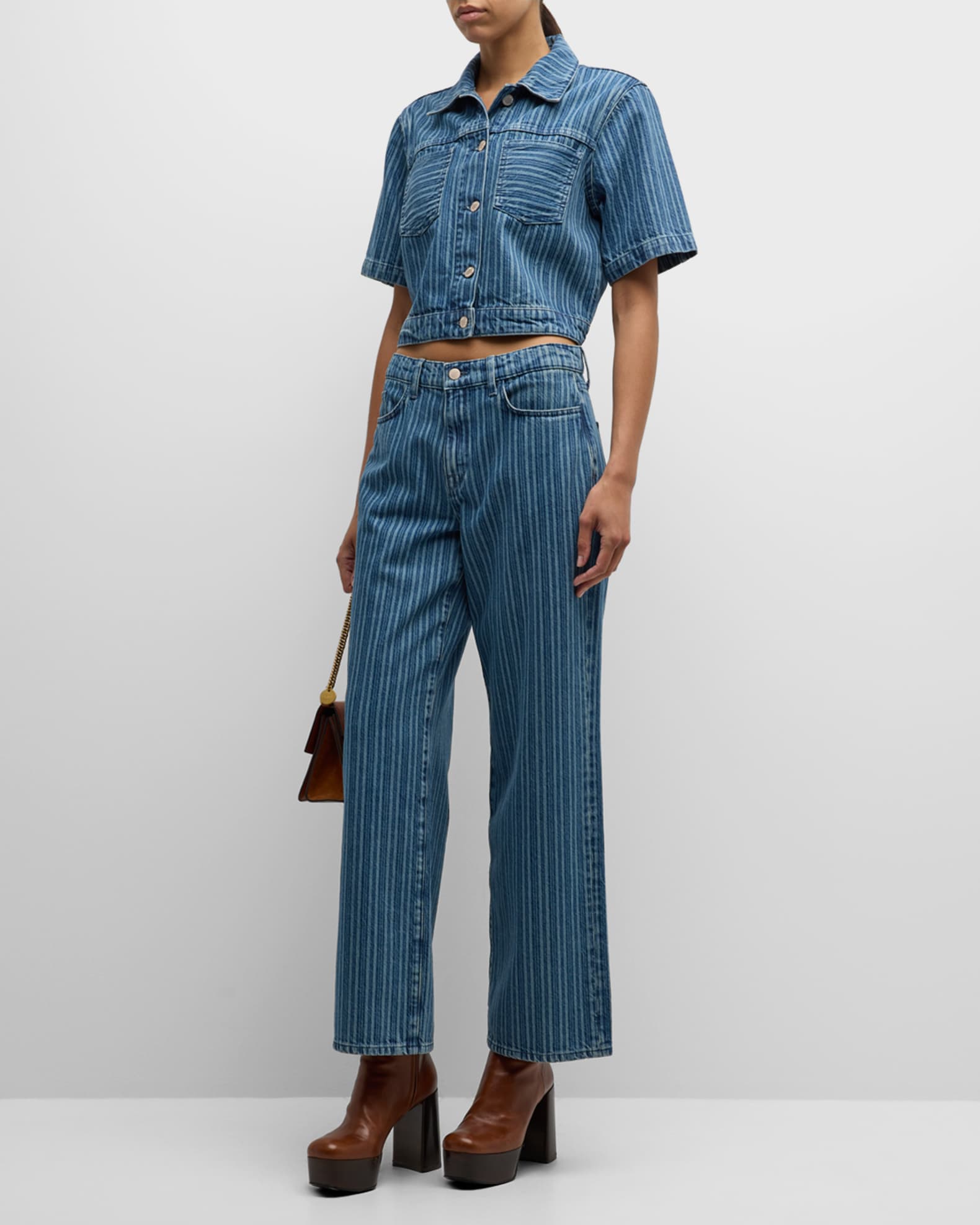 Triarchy Phoebe Short-Sleeve Denim Jacket | Neiman Marcus