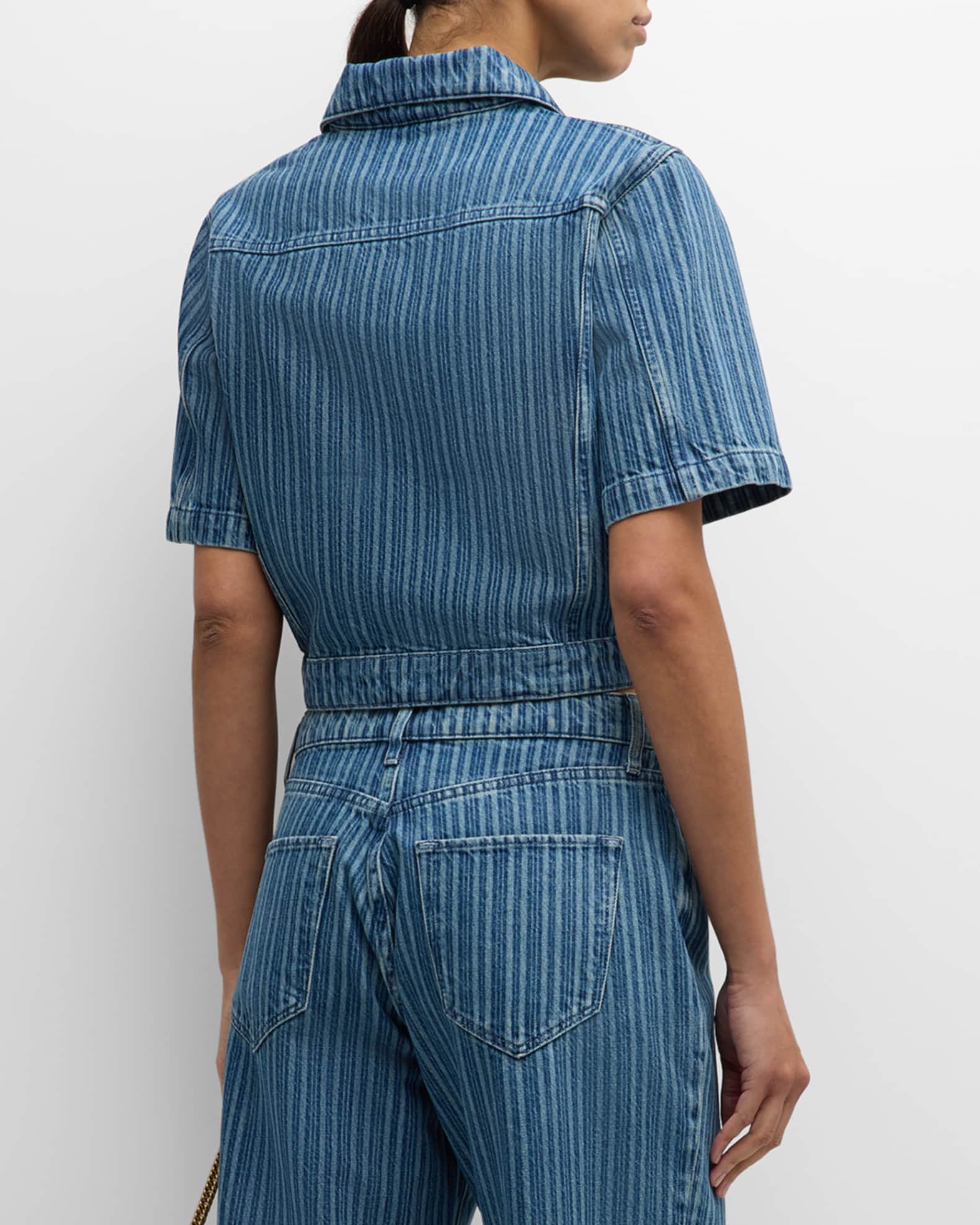 Triarchy Phoebe Short-Sleeve Denim Jacket | Neiman Marcus