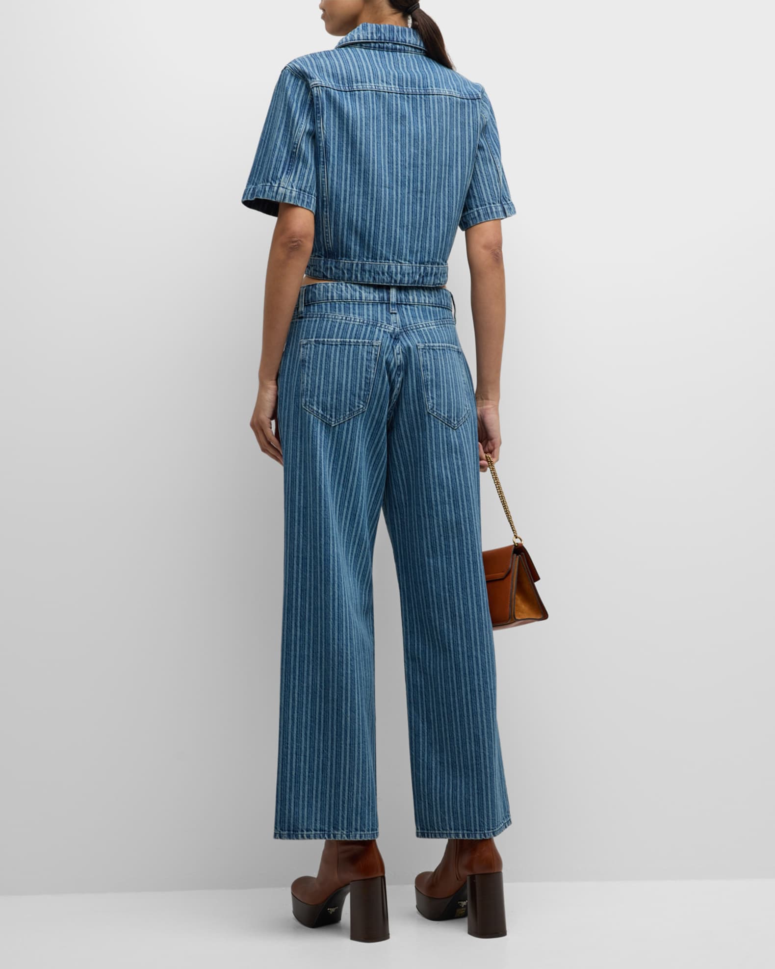 Triarchy Phoebe Short-Sleeve Denim Jacket | Neiman Marcus