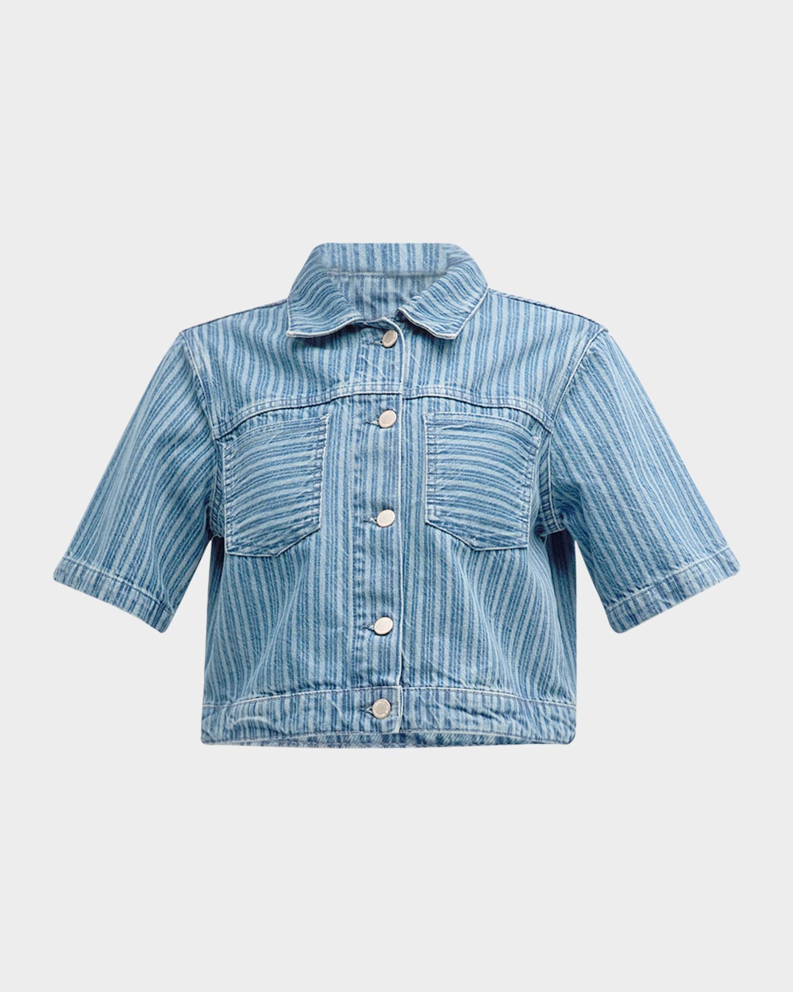 Triarchy Phoebe Short-Sleeve Denim Jacket | Neiman Marcus