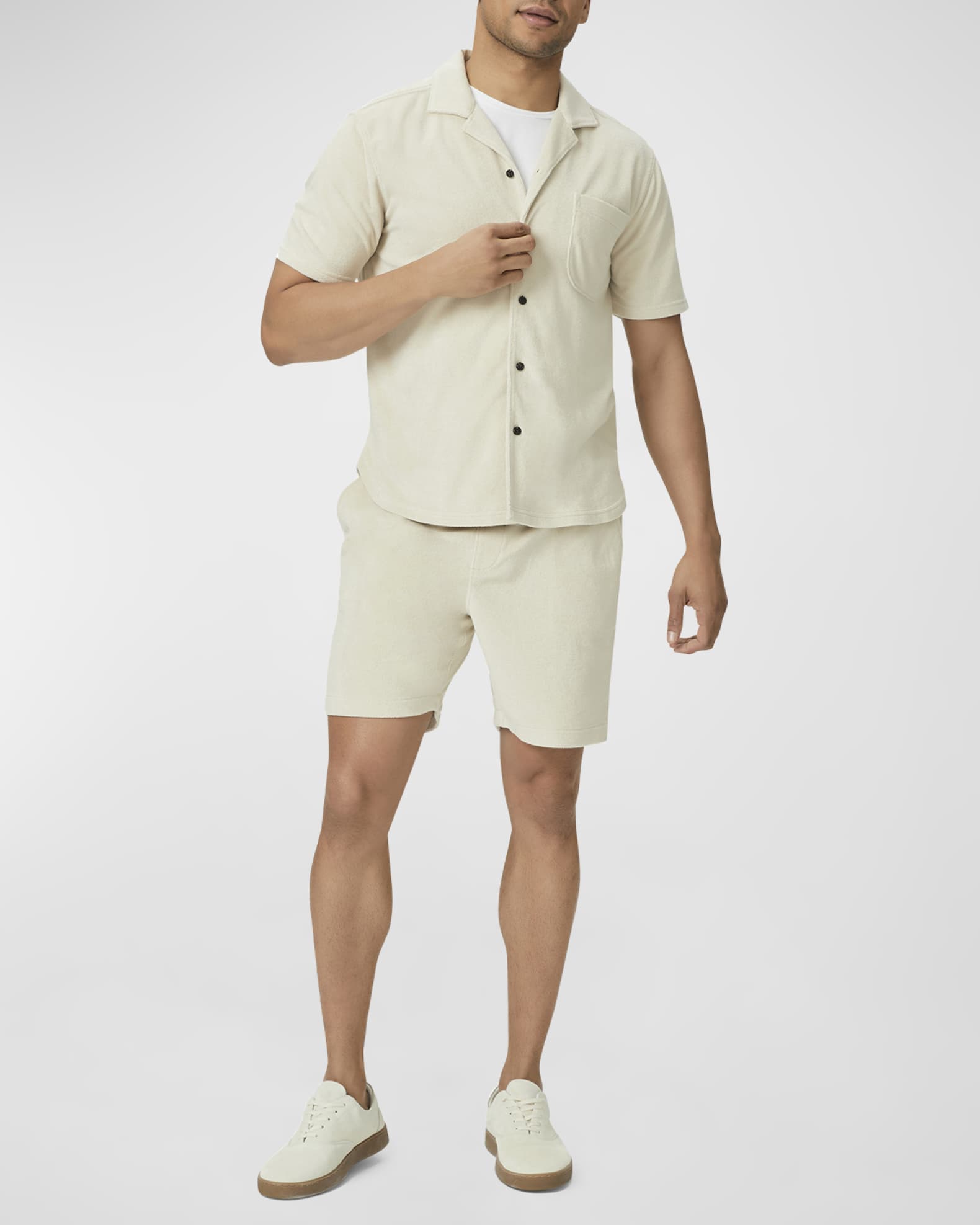 PAIGE Men's Colvin Terry Camp Shirt | Neiman Marcus