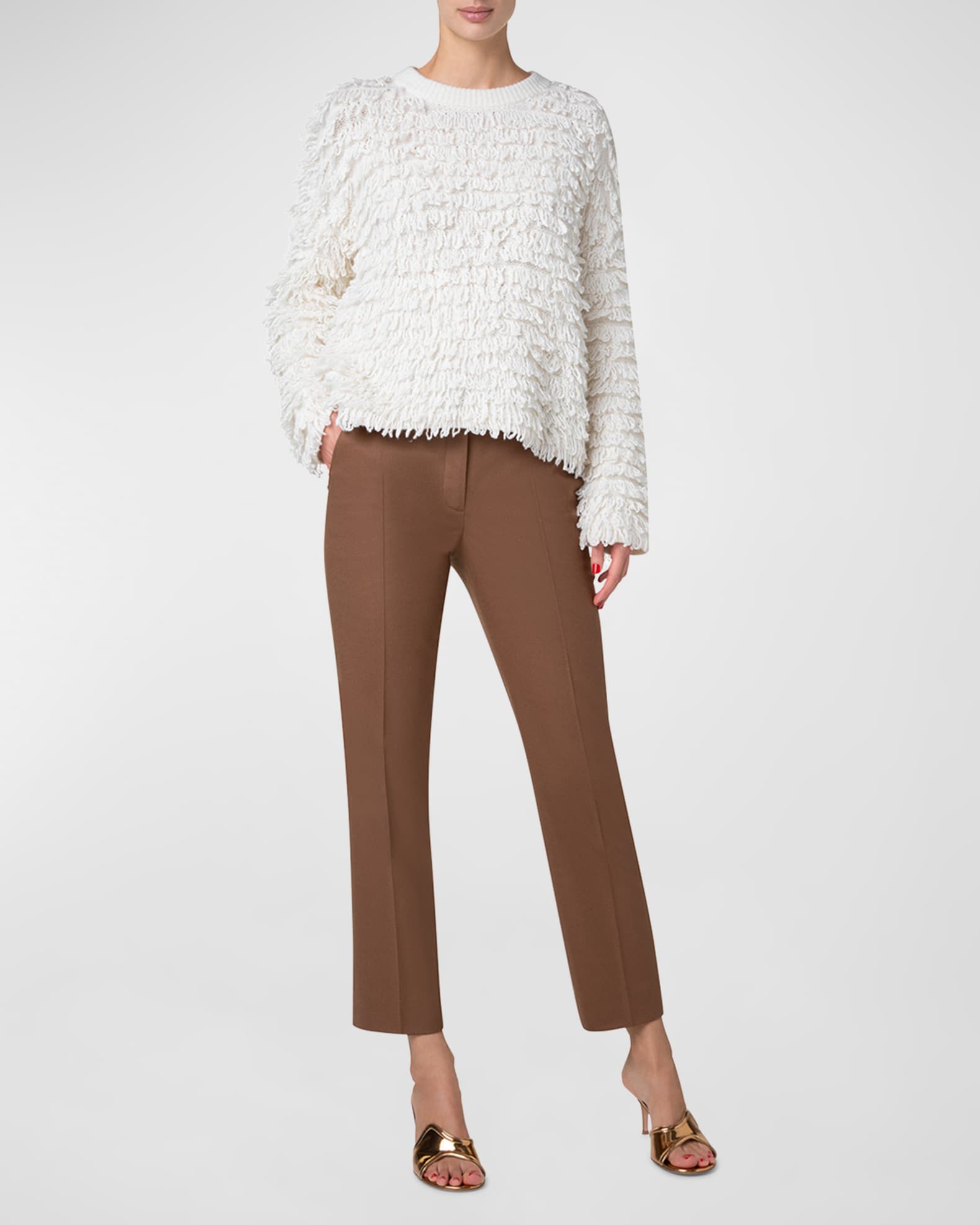 Akris Cashmere and Wool Loops Knit Sweater | Neiman Marcus