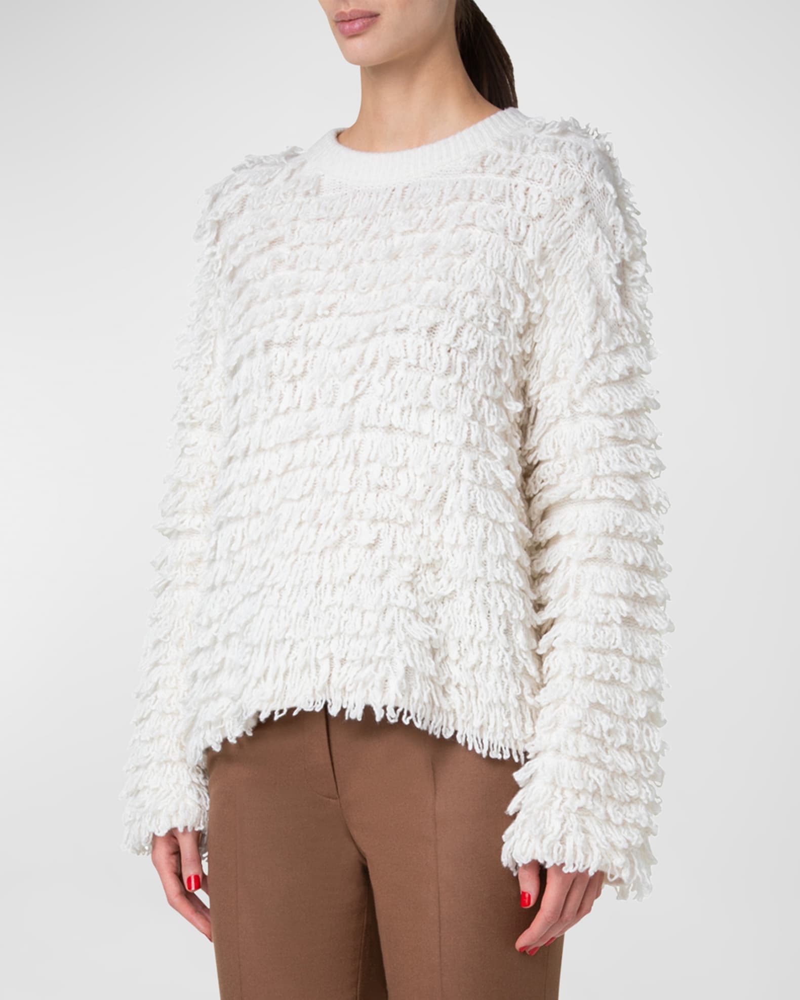Akris Cashmere and Wool Loops Knit Sweater | Neiman Marcus