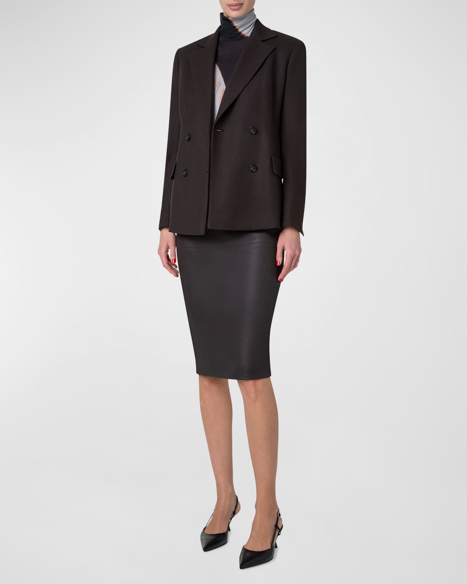 Akris Marvin Cashmere Flannel Double-Breasted Jacket | Neiman Marcus