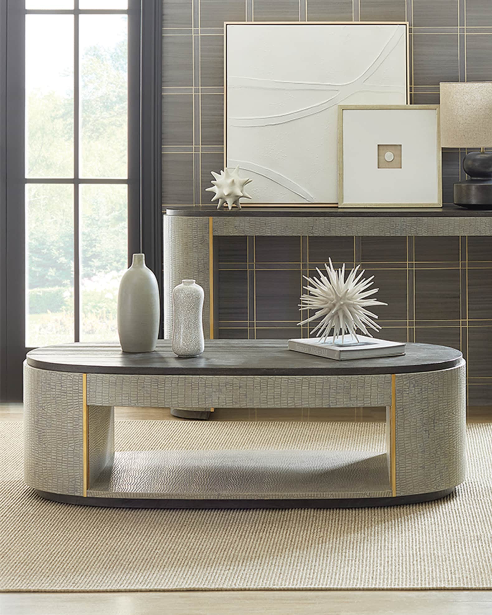 Hooker Furniture Dylian Leather Coffee Table | Neiman Marcus