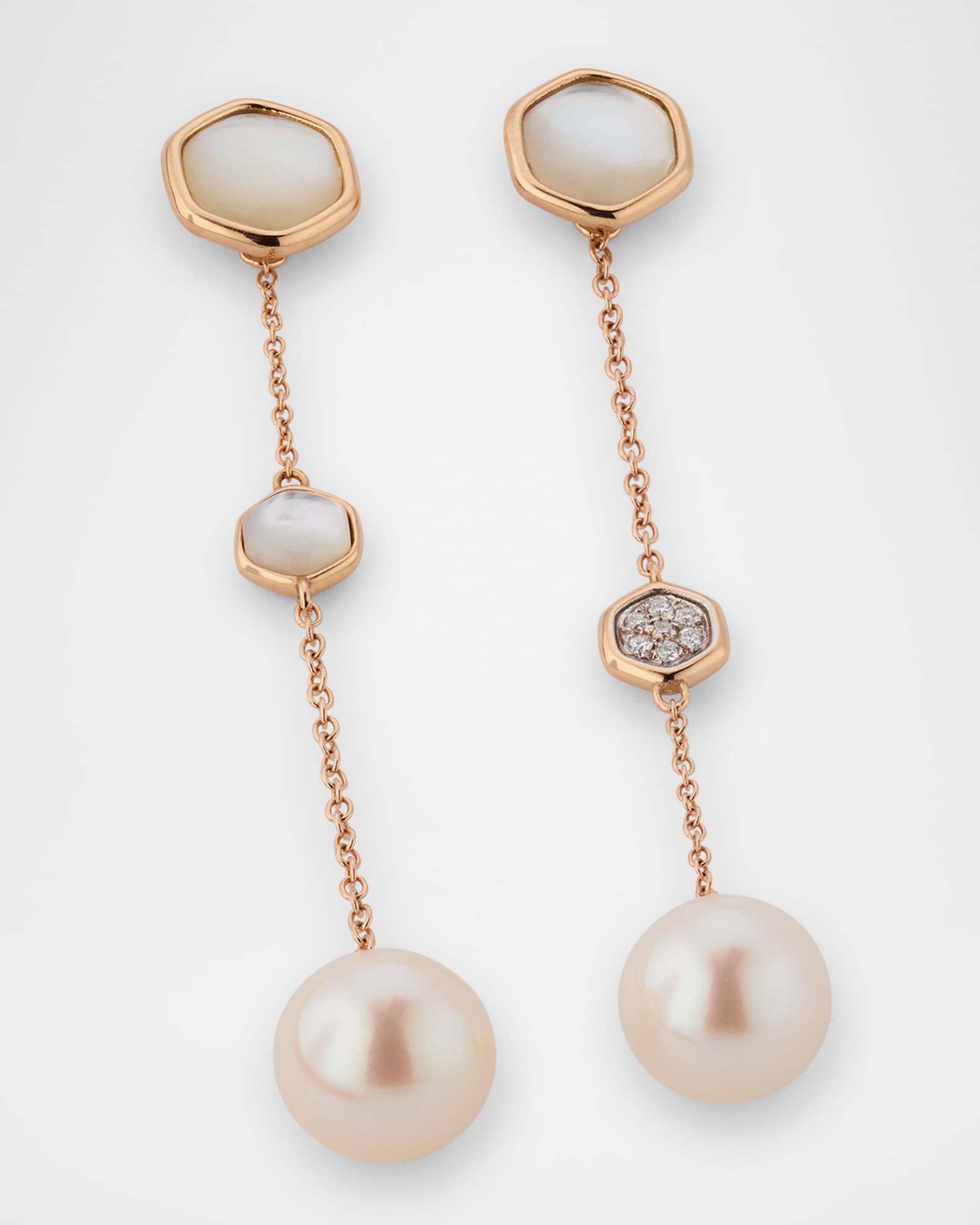 Utopia 18K Rose Gold Diamond, Mother-of-Pearl, and Freshwater Pearl ...