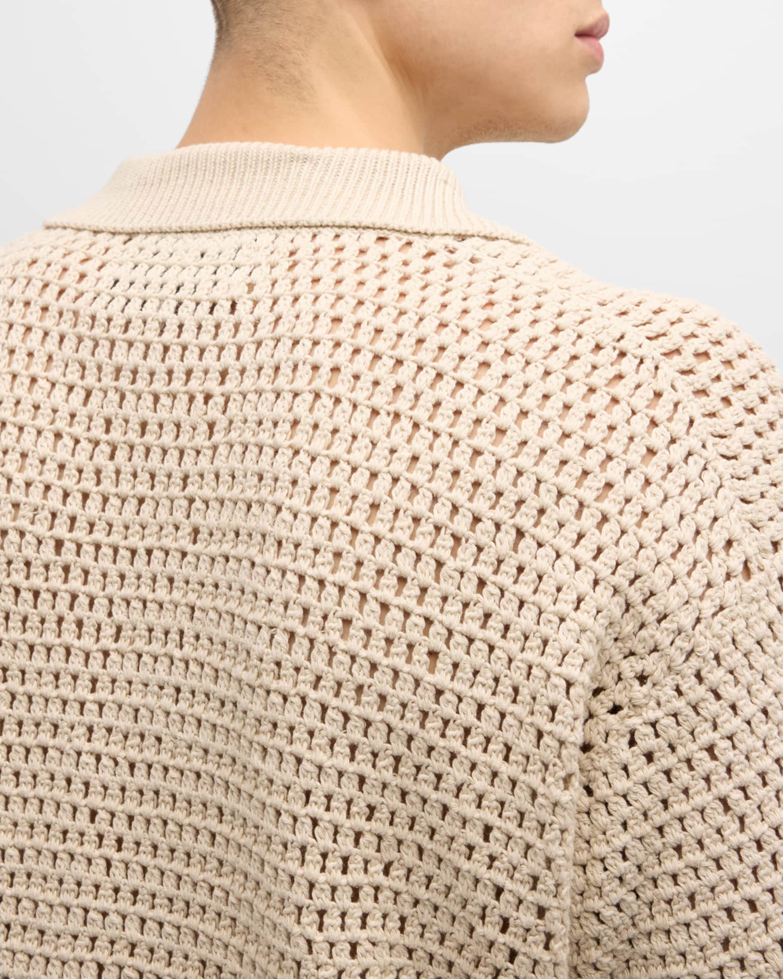 FRAME Men's Open Weave Cardigan | Neiman Marcus