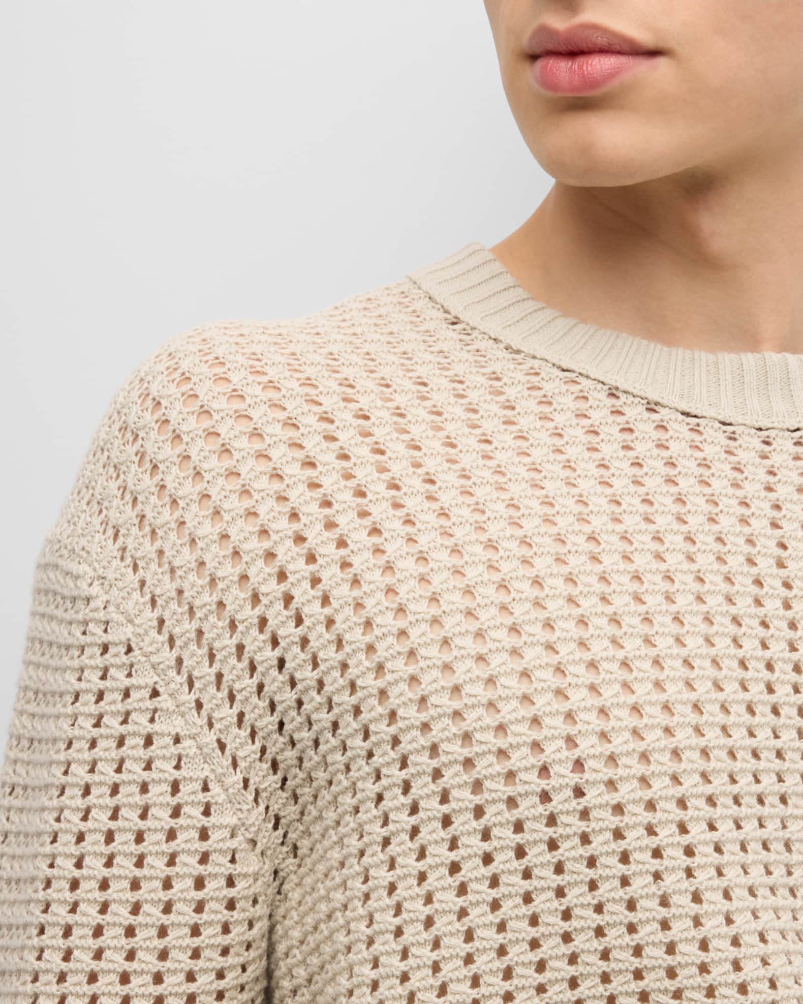 FRAME Men's Open Weave Sweater | Neiman Marcus