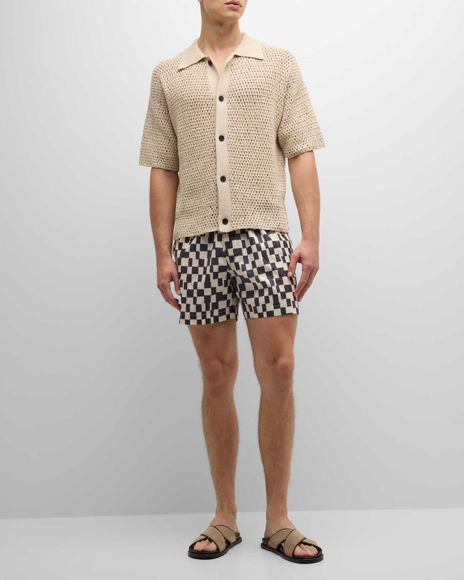 FRAME Men's Vintage-Print Shorts | Neiman Marcus