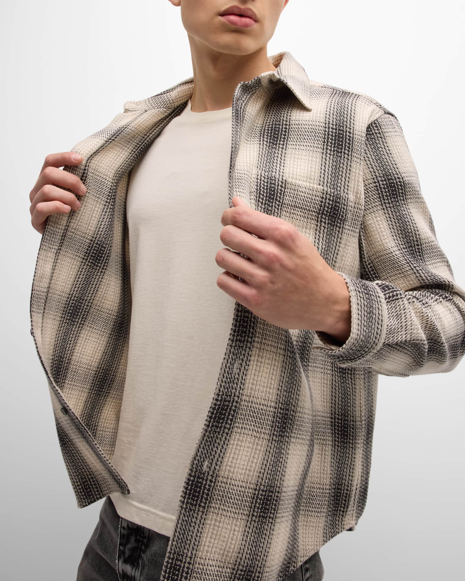FRAME Men's Baja Plaid Overshirt | Neiman Marcus