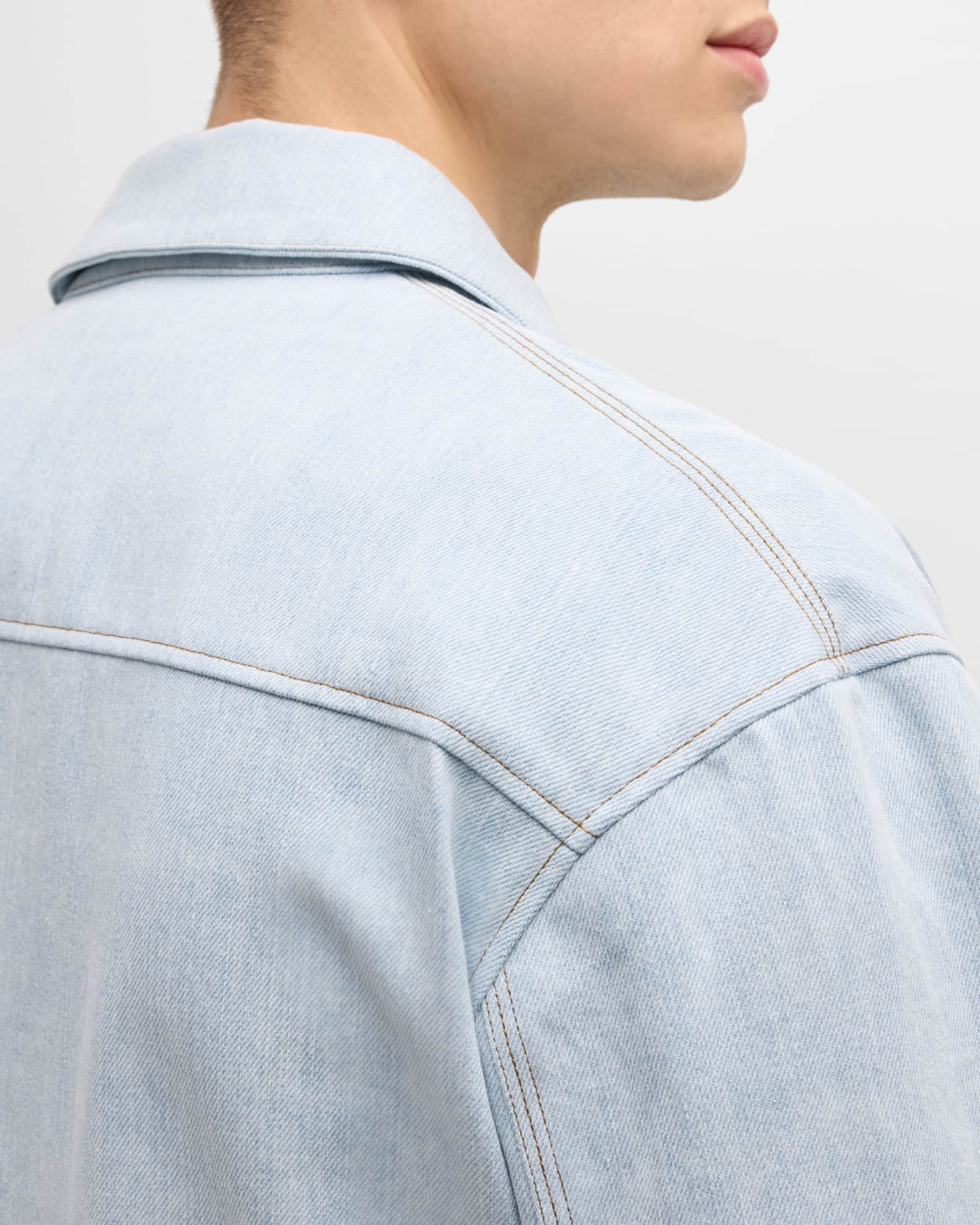 FRAME Men's Lightweight Denim Trucker Jacket | Neiman Marcus