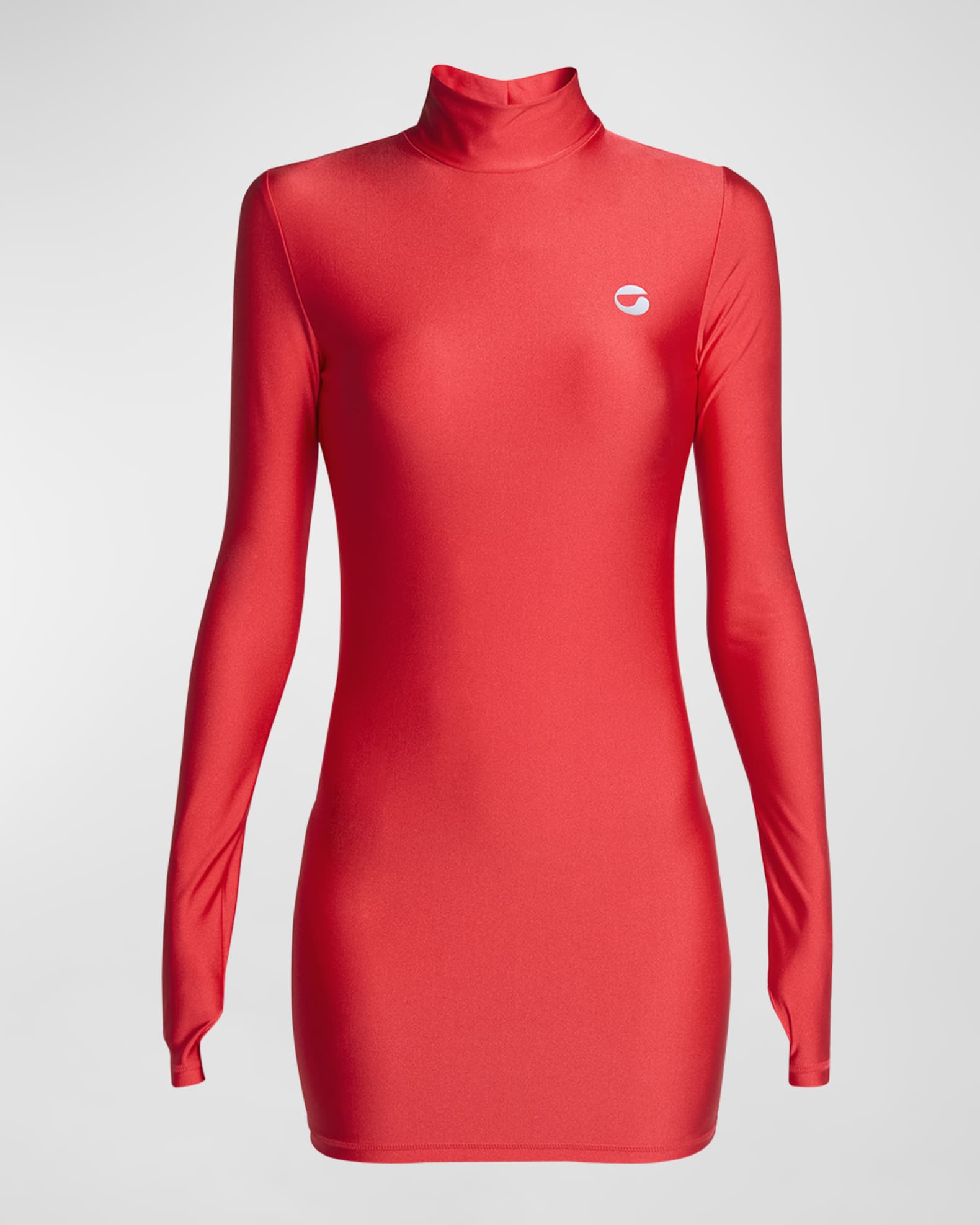 Coperni Mock-Neck Long-Sleeve Fitted Mini Dress | Neiman Marcus