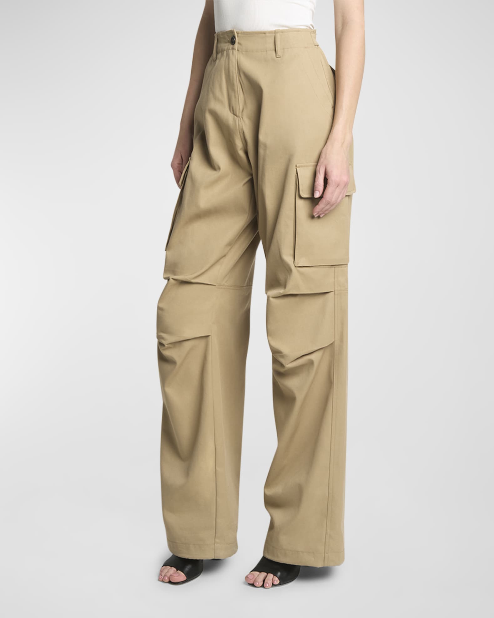 Coperni Mid-Rise Wide-Leg Cargo Pants | Neiman Marcus